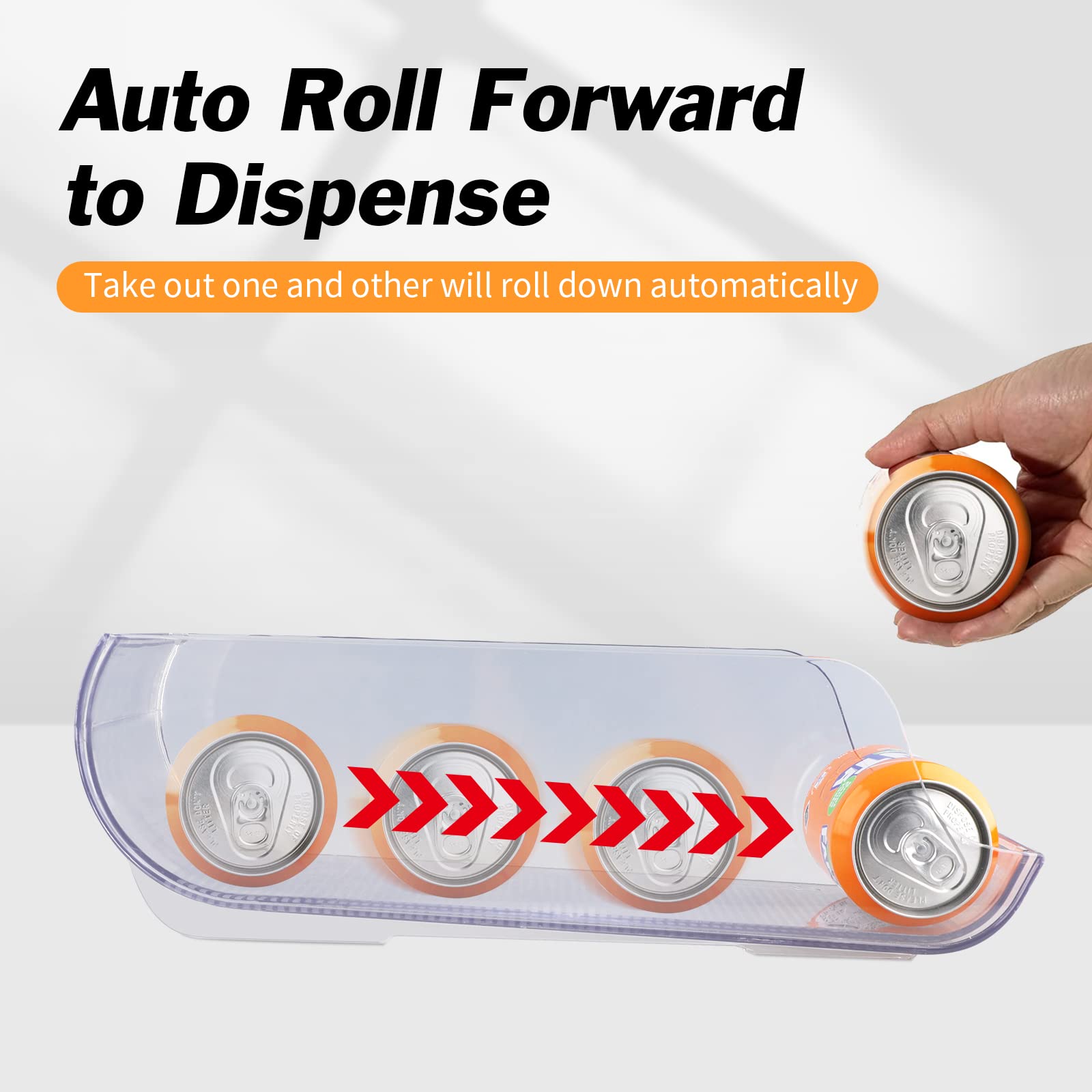 Soda Can Organizer for Refrigerator Foldable Can Holder Dispenser, Soda Can Organizer for pantry, Freezer, Holds Up to 9 Cans Each, BPA-Free, Clear Design