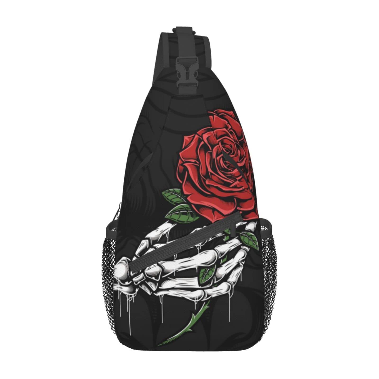 Sugar Skull Chest Bags Crossbody Sling Backpack Travel Hiking Daypack Crossbody Shoulder Bag For Women Men Teens