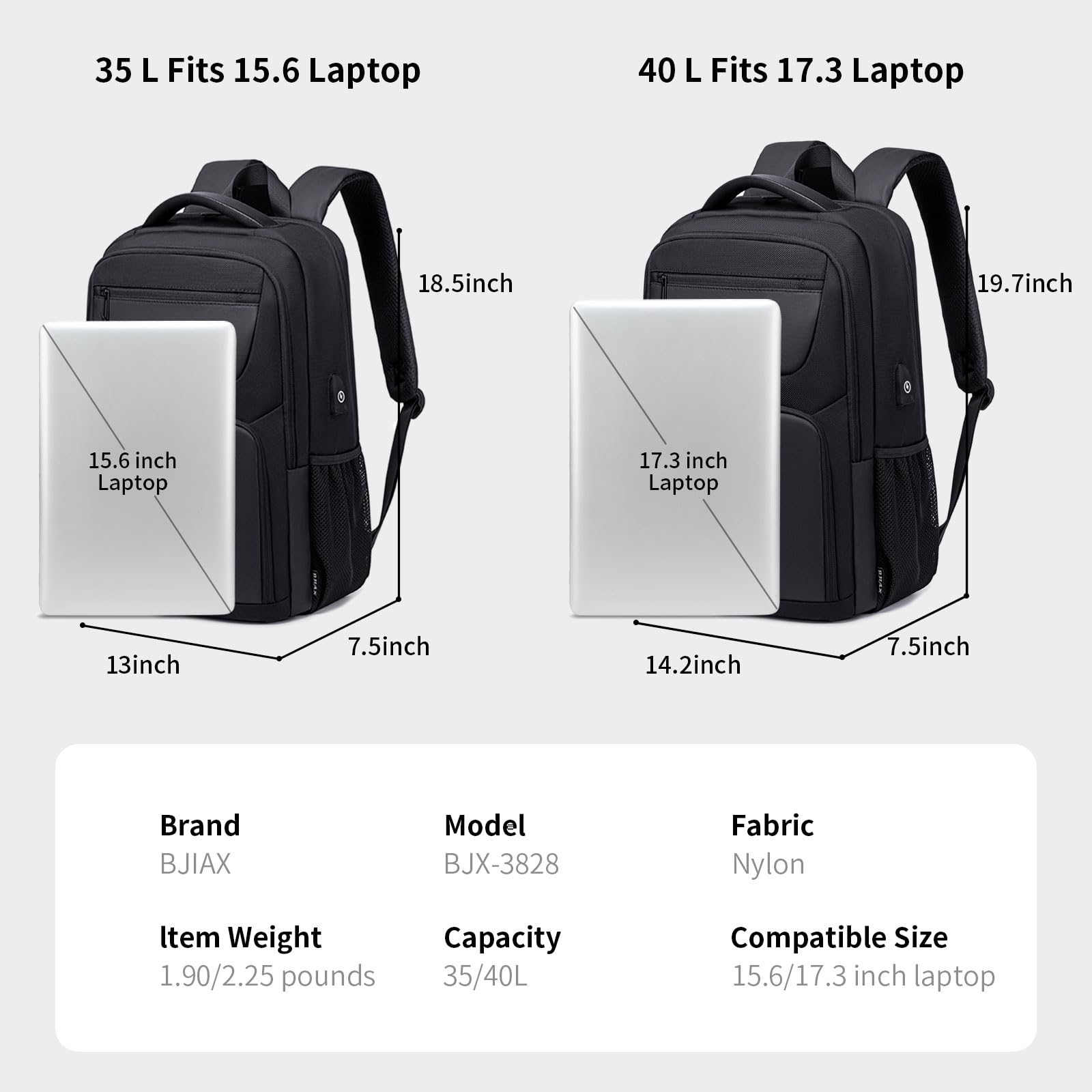 Travel Laptop Backpack, Anti Theft Backpack for Men Women with USB Charging Port, Water Resistant Computer Backpacks Bag Fits 15.6 Inch Computer and Notebook