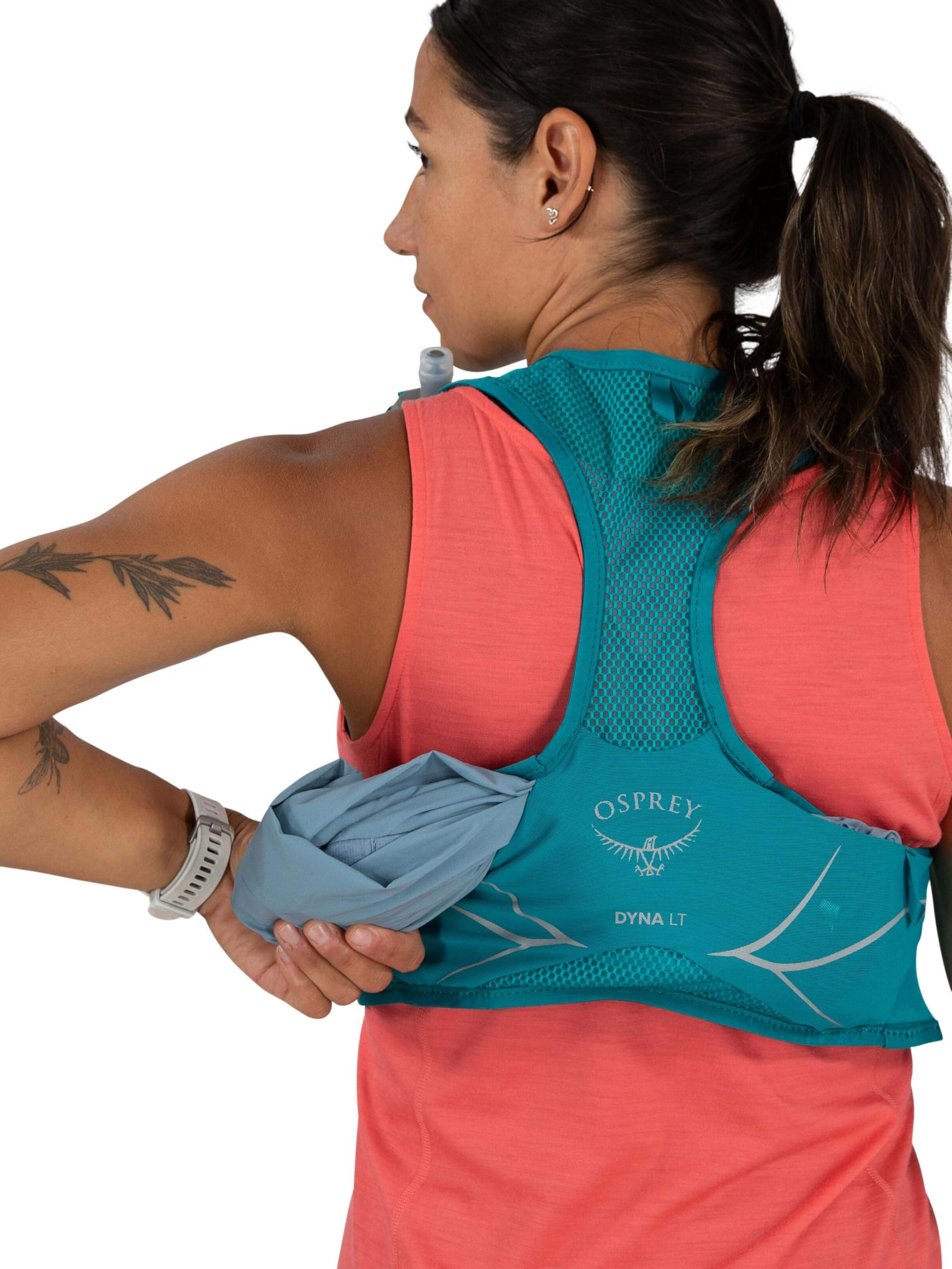 Osprey Dyna LT Women's Running Hydration Vest with Hydraulics Soft Flasks, Verdigris Green, Small
