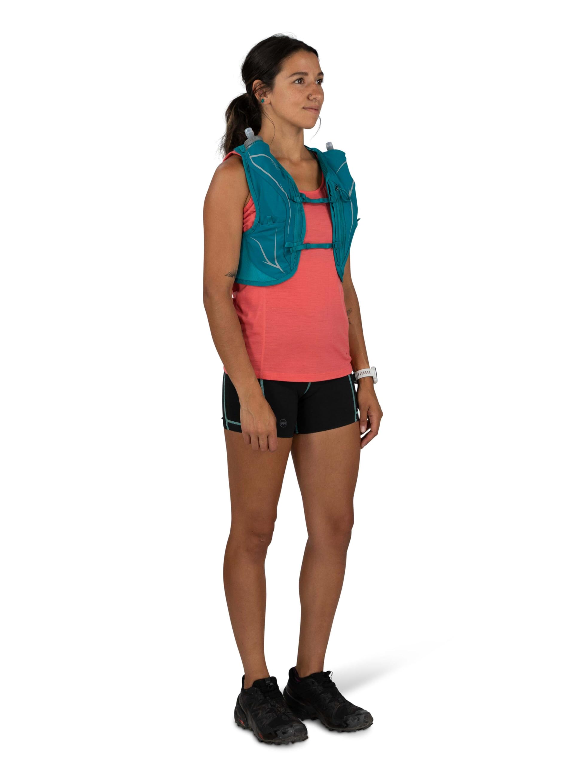 Osprey Dyna LT Women's Running Hydration Vest with Hydraulics Soft Flasks, Verdigris Green, Small