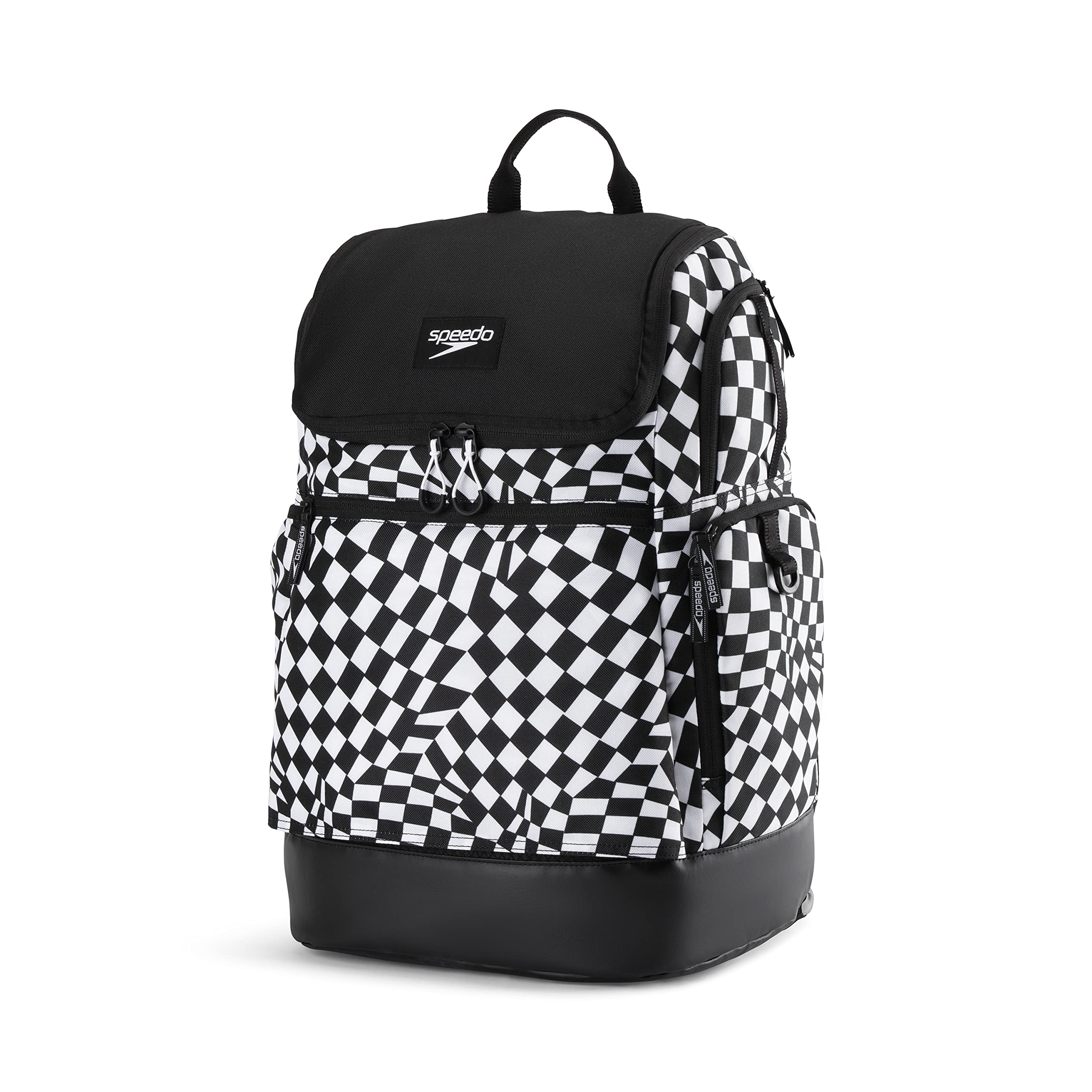 Speedo Large Teamster Backpack 35-Liter, Black Wrap Checkers 2.0, One Size