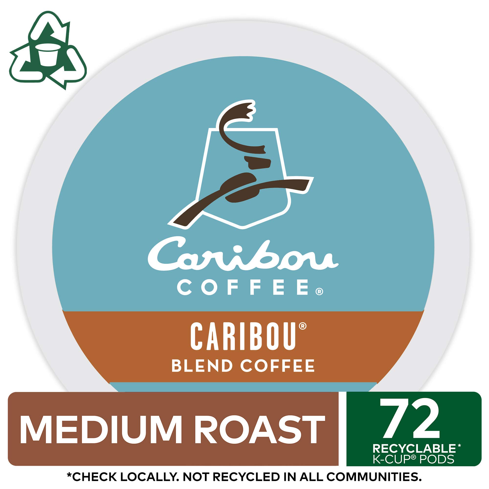 Caribou Coffee Caribou Blend, Single-Serve Keurig K-Cup Pods, Medium Roast Coffee, 12 Count (Pack of 6)