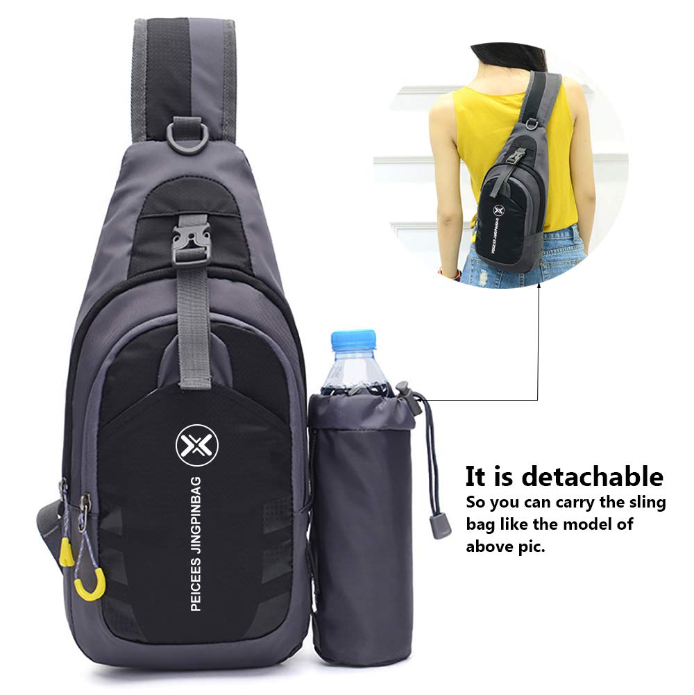 Peicees Chest Crossbody Sling Backpack Bag Travel Bike Gym Daypack for Women Men