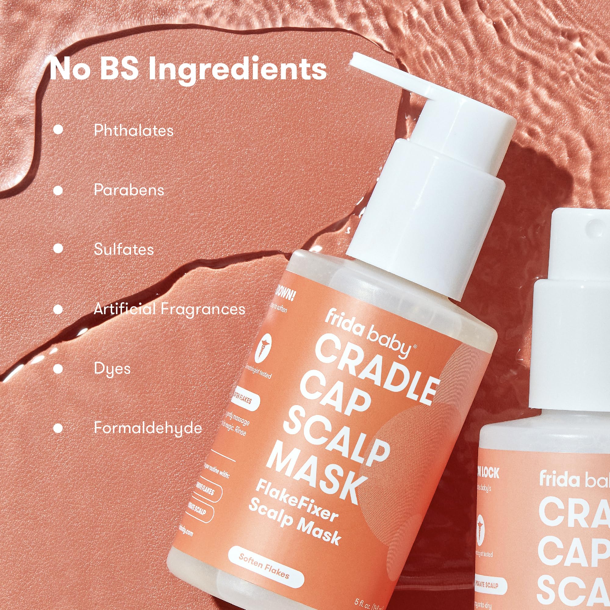 Oh Cr*p! Cradle Cap Flake Fixer Scalp Spray + Scalp Mask Duo by Frida Baby Soothes Baby's Scalp, Prevents Dryness and Flakes