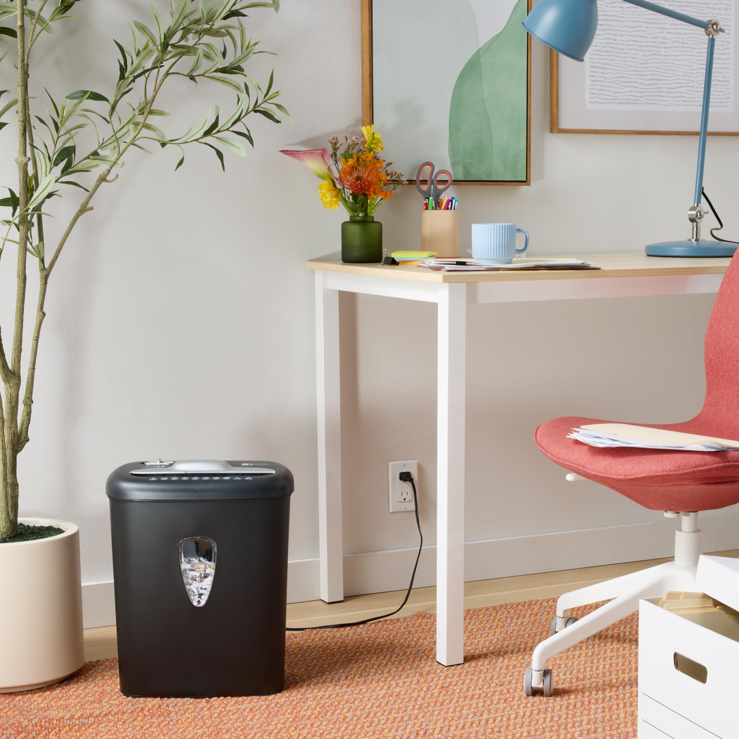 Amazon Basics 8-Sheet Cross Cut Paper Shredder and Credit Card Shredder with 4.1 Gallon Bin