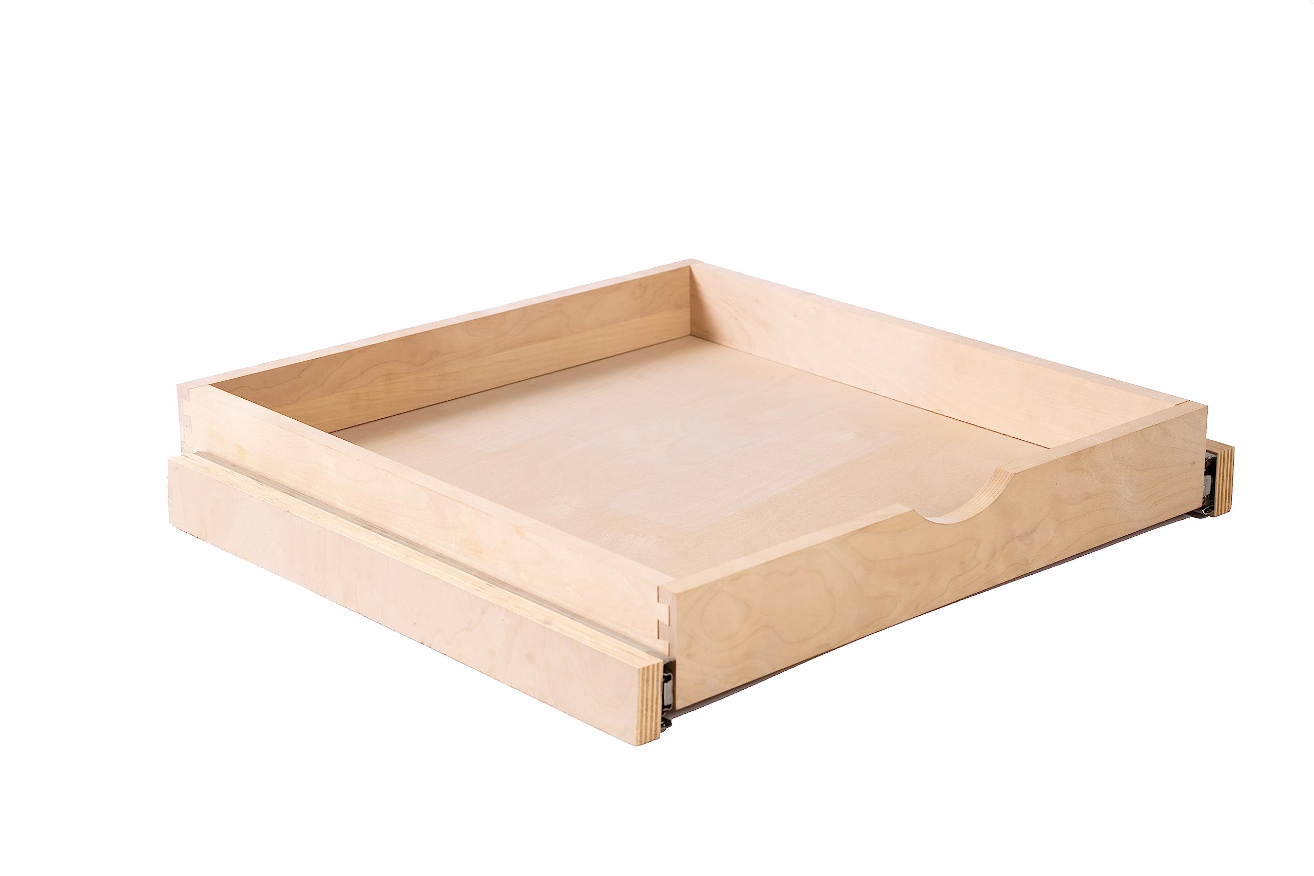 CabinetRTA Soft Close Assembled Ready Slide Out Cabinet Shelf Pull-Out Wood Drawer Storage 16.5"(W) x 21.25"(D) X 4"(H), Soft-Close Rail with Spacer(4 steps to install)