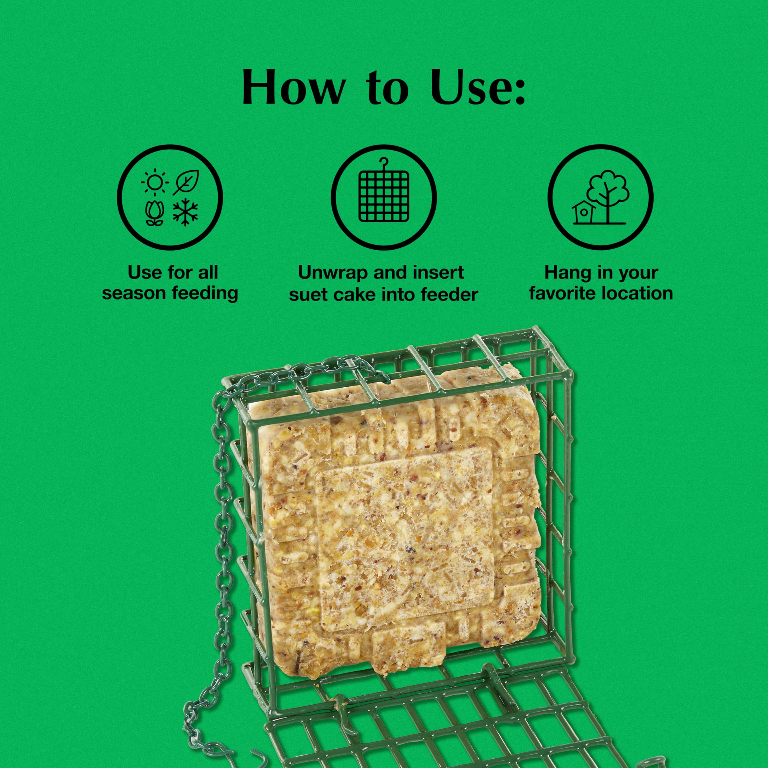 C&S Wild Bird EZ Fill Suet Basket, Green