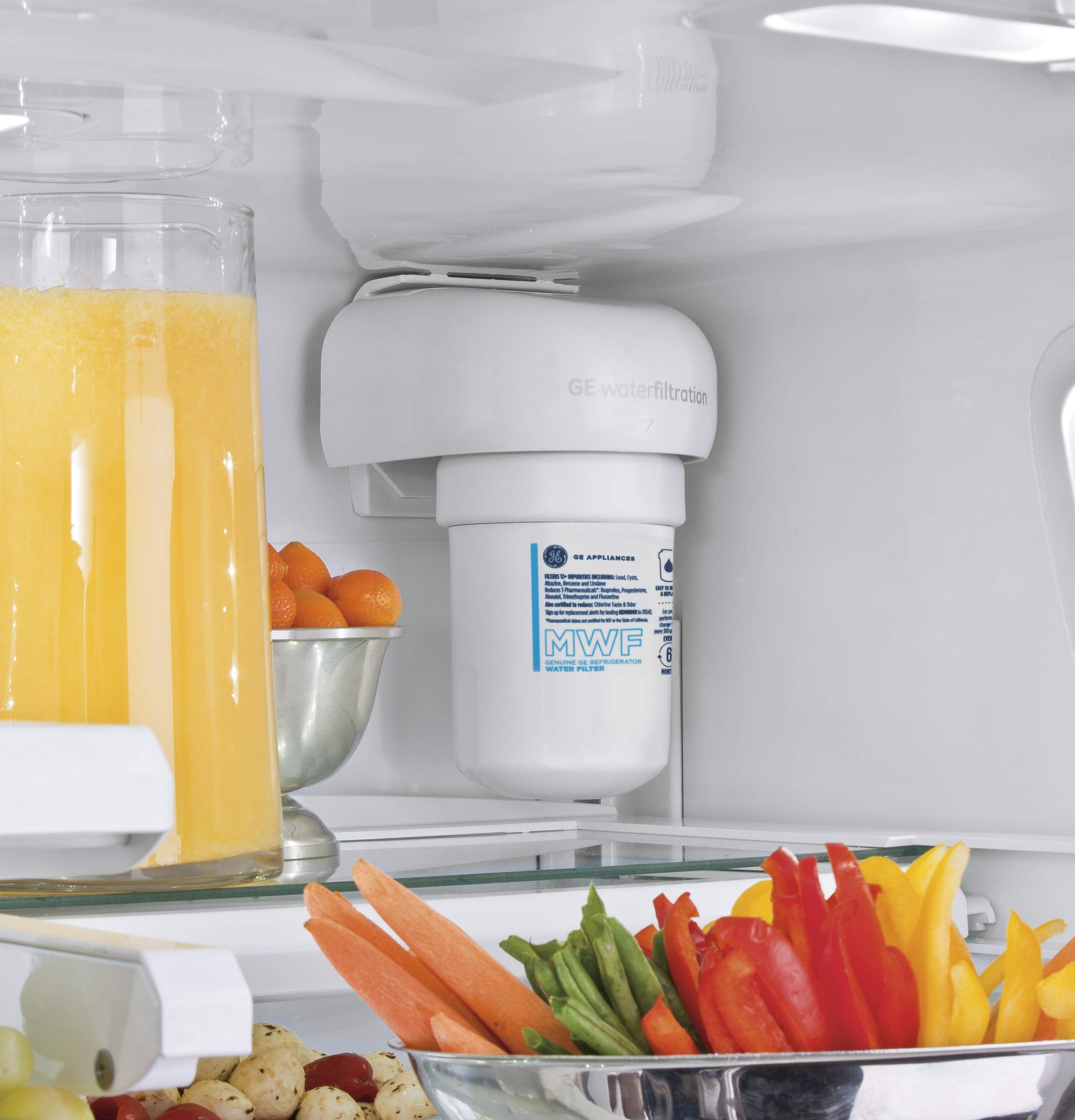 GE MWF Refrigerator Water Filter | Certified to Reduce Lead, Sulfur, and 50+ Other Impurities | Replace Every 6 Months for Best Results | Pack of 1