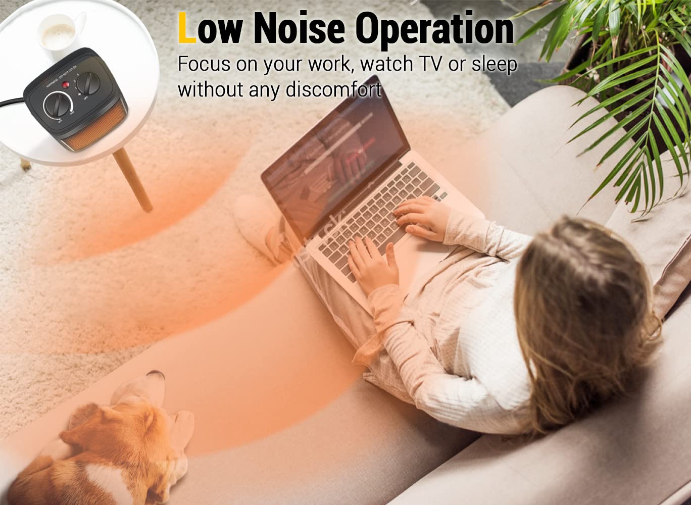 Space Heater, 1500W Electric Heaters Indoor Portable with Thermostat , PTC Fast Heating Ceramic Room Small Heater with Heating and Fan Modes for Bedroom, Office and Indoor Use