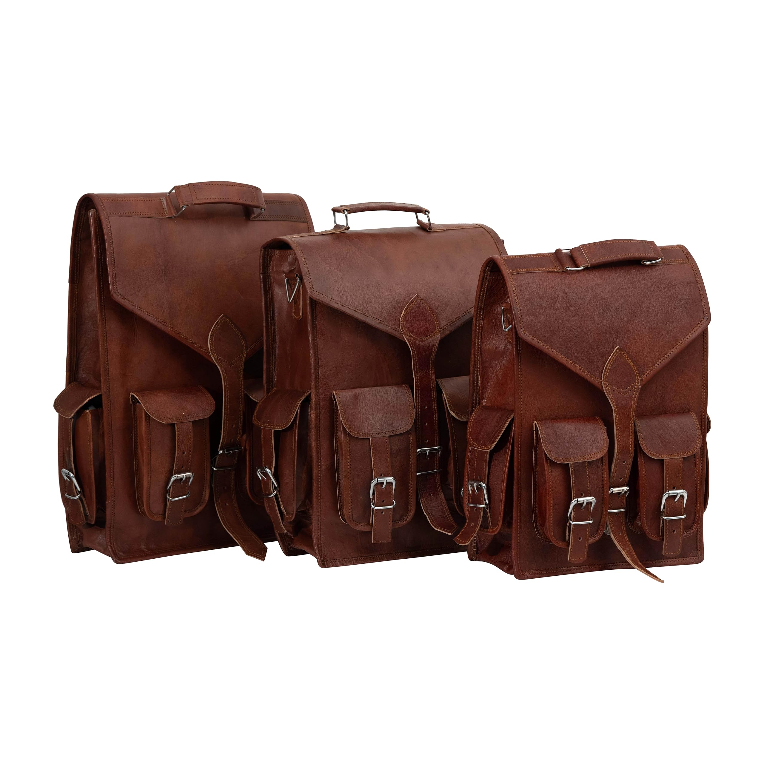 Shy Shy Let’s Touch The Sky 18" leather backpack Laptop Messenger Lightweight School Bag Rucksack Sling Men (13" (W) x 18" (H))