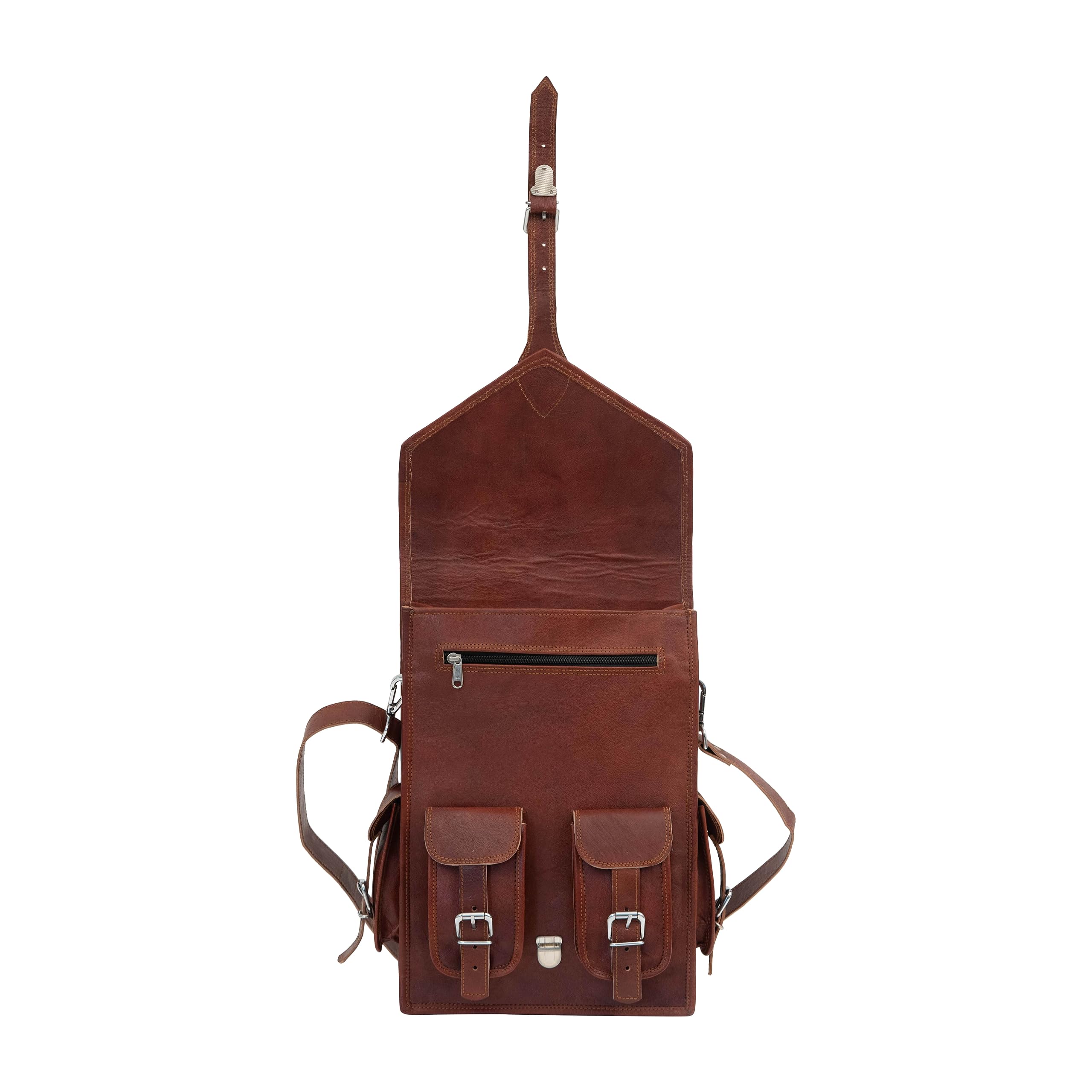 Shy Shy Let’s Touch The Sky 18" leather backpack Laptop Messenger Lightweight School Bag Rucksack Sling Men (13" (W) x 18" (H))