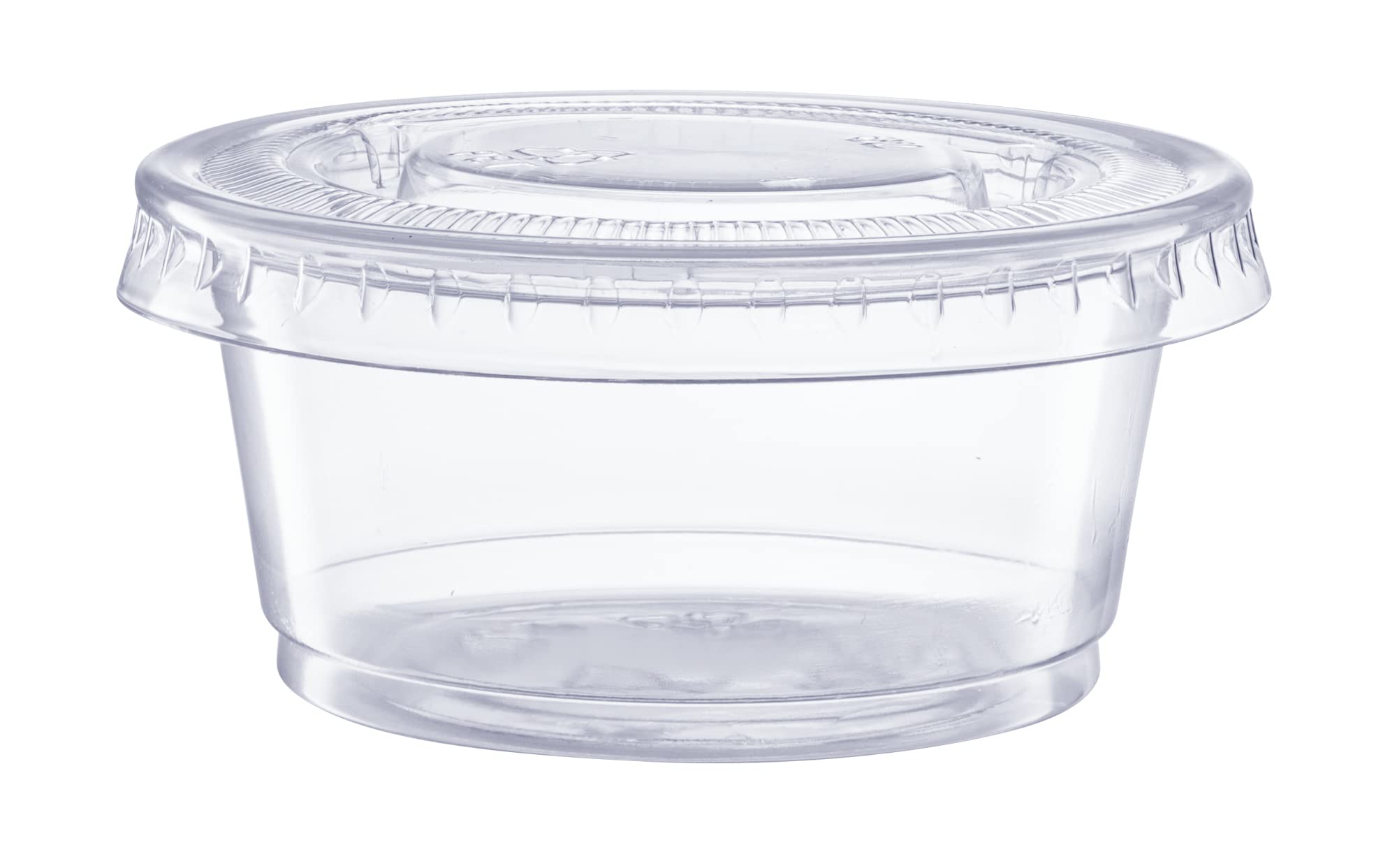 Comfy Package [100 Sets - 2 oz.] Plastic Portion Cups With Lids, Souffle Cups, Jello Shot Cups