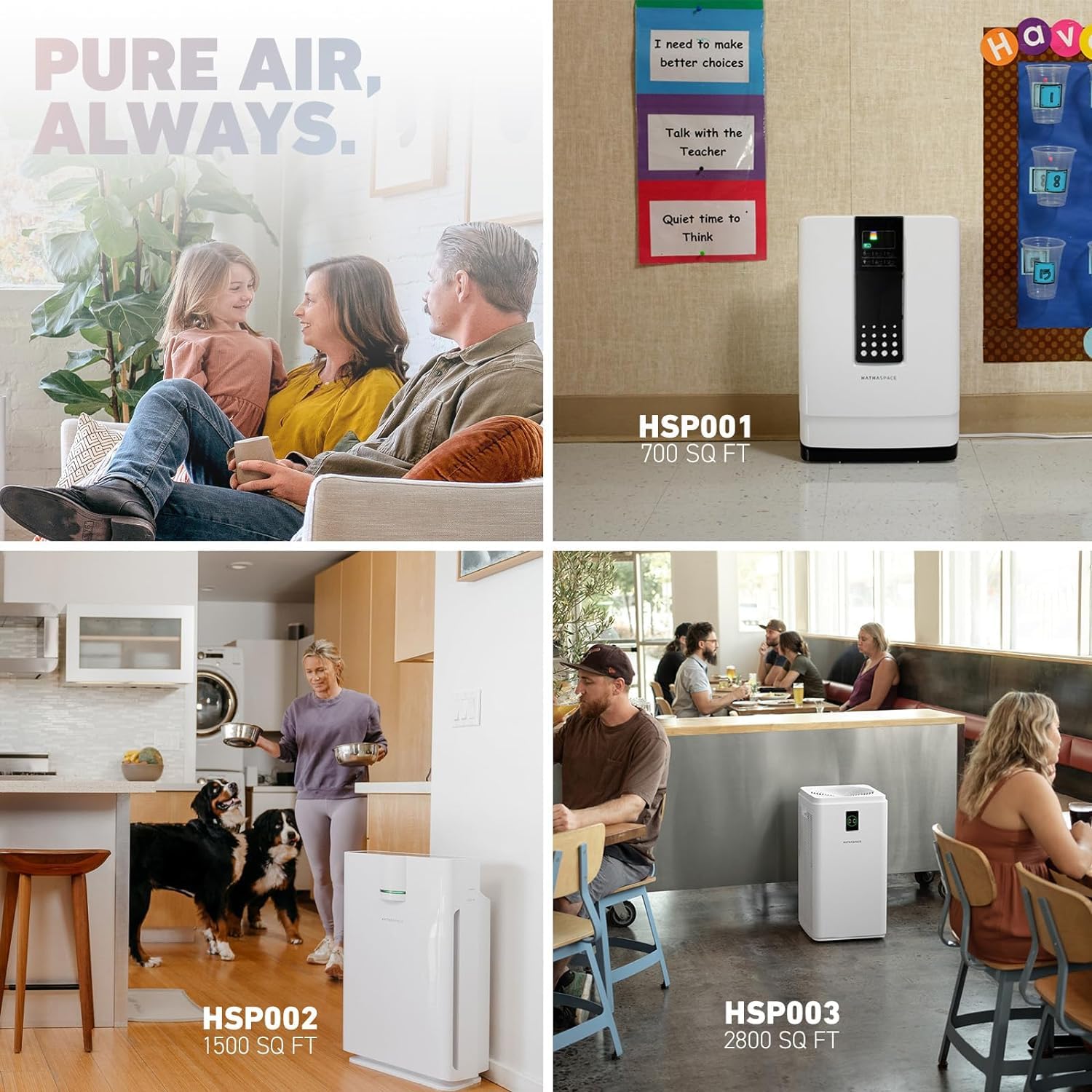 HATHASPACE Certified Replacement Filters for HSP001 Smart True HEPA Air Purifier, 1 Set, H11 True HEPA