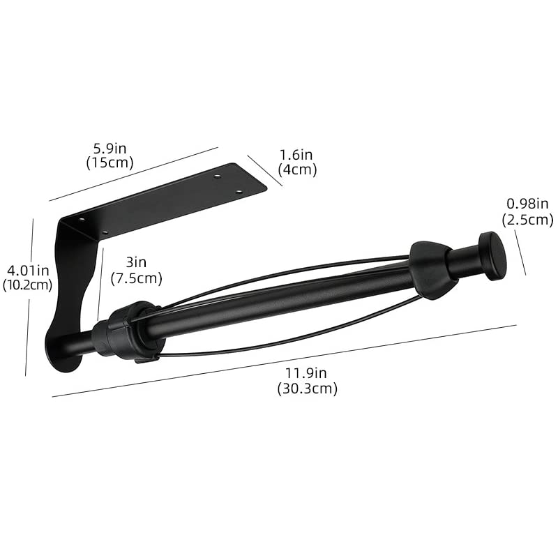 Dmjxi Paper Towel Holder, Single Hand Operable Paper Towel Holder Under Cabinet with Damping for Kitchen Bathroom, Adhesive Paper Towel Holder Countertop Paper Roll Holder Wall Mount (Black)