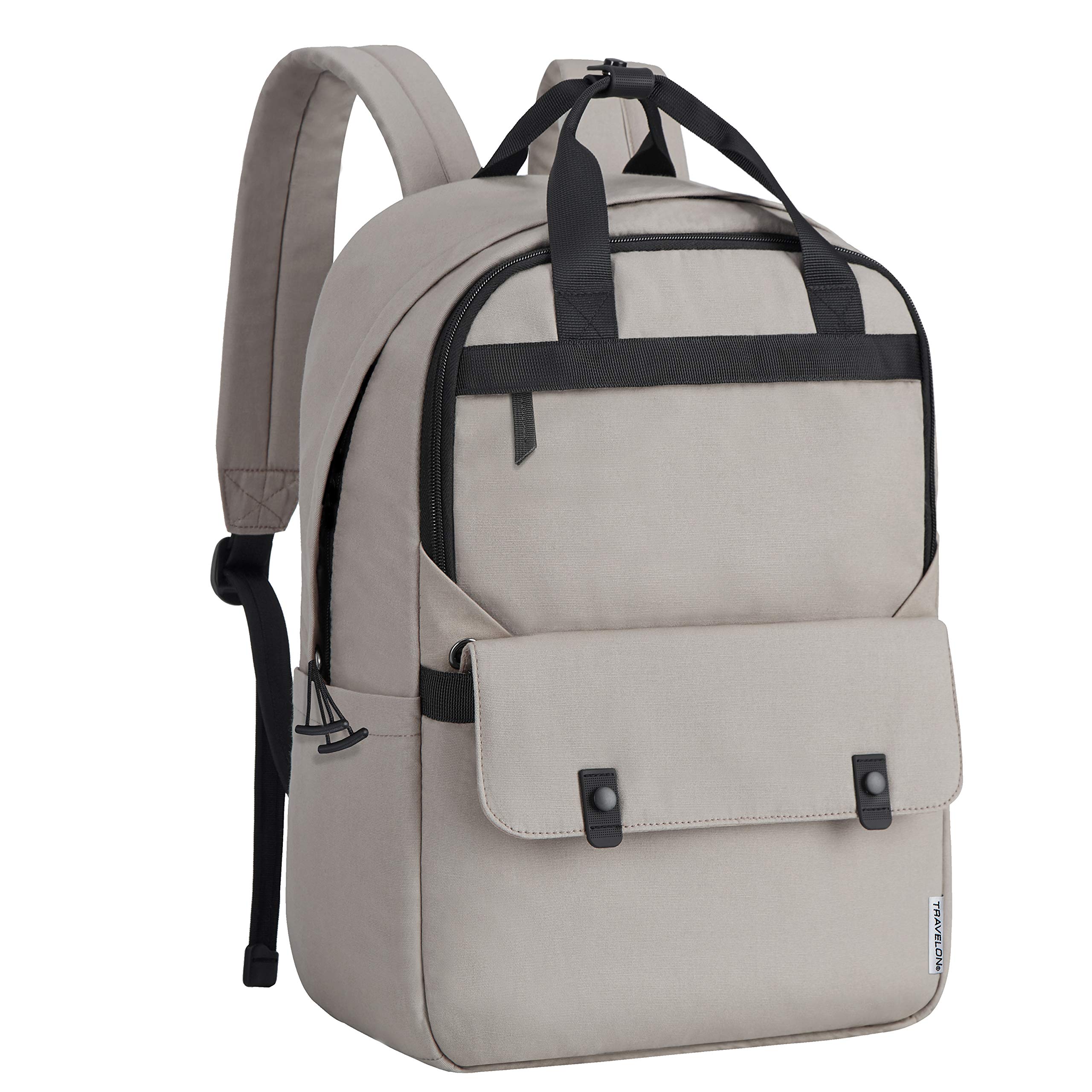 Travelon Origin-Sustainable-Anti-Theft-Large Backpack, Driftwood, One Size