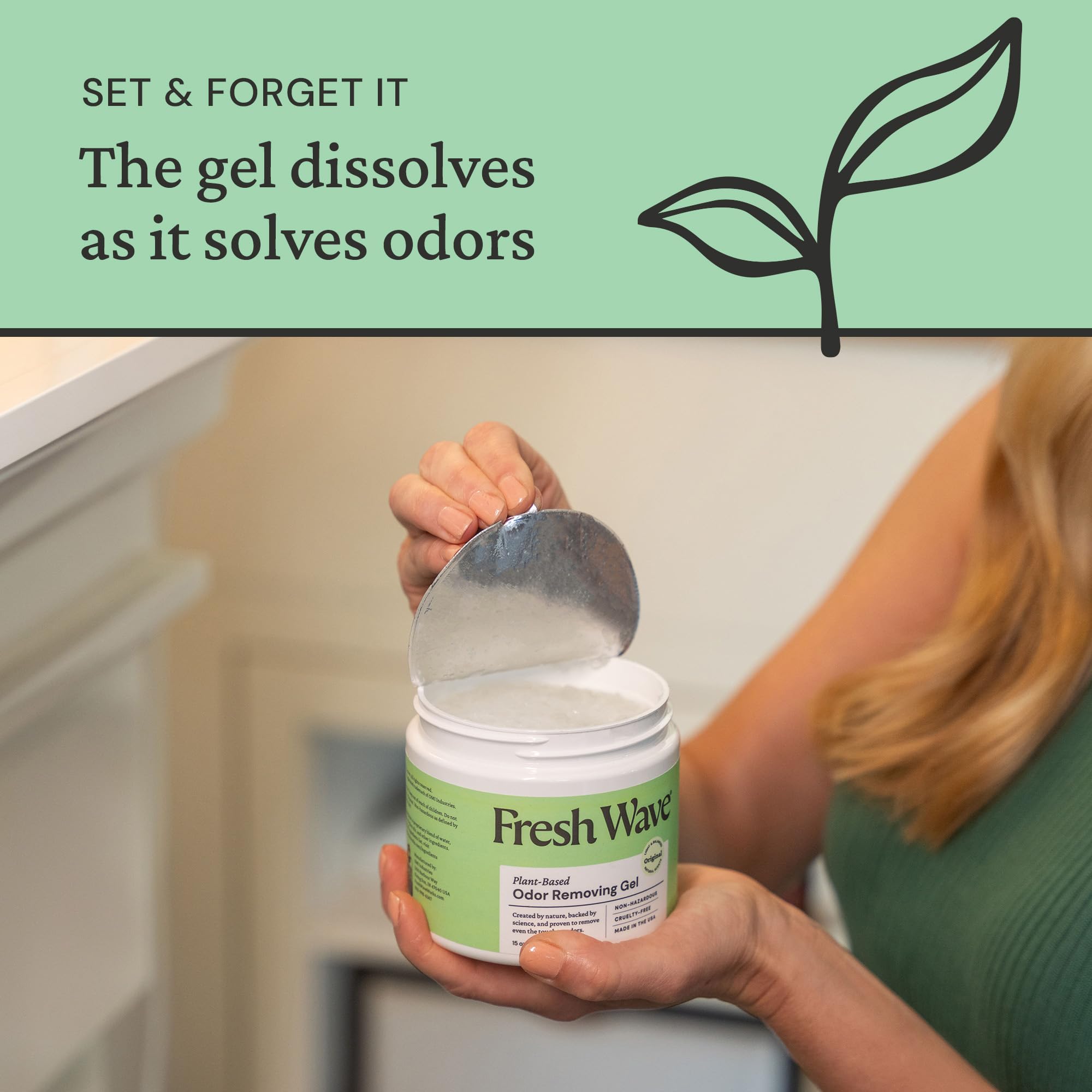 Fresh Wave Odor Removing Gel, 15 oz. | Pack of 2 | Odor Absorbers for Home | Safer Odor Relief | Natural Plant-Based Odor Eliminator | Every 15 oz. lasts 30-60 Days | For Cooking, Trash & Pets