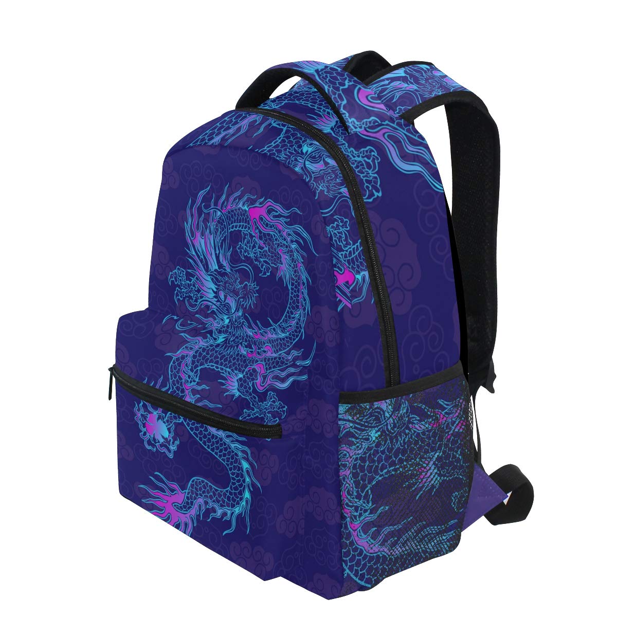 Blueangle Purple Chinese Dragon Printing Computer Backpack - Lightweight School Bag