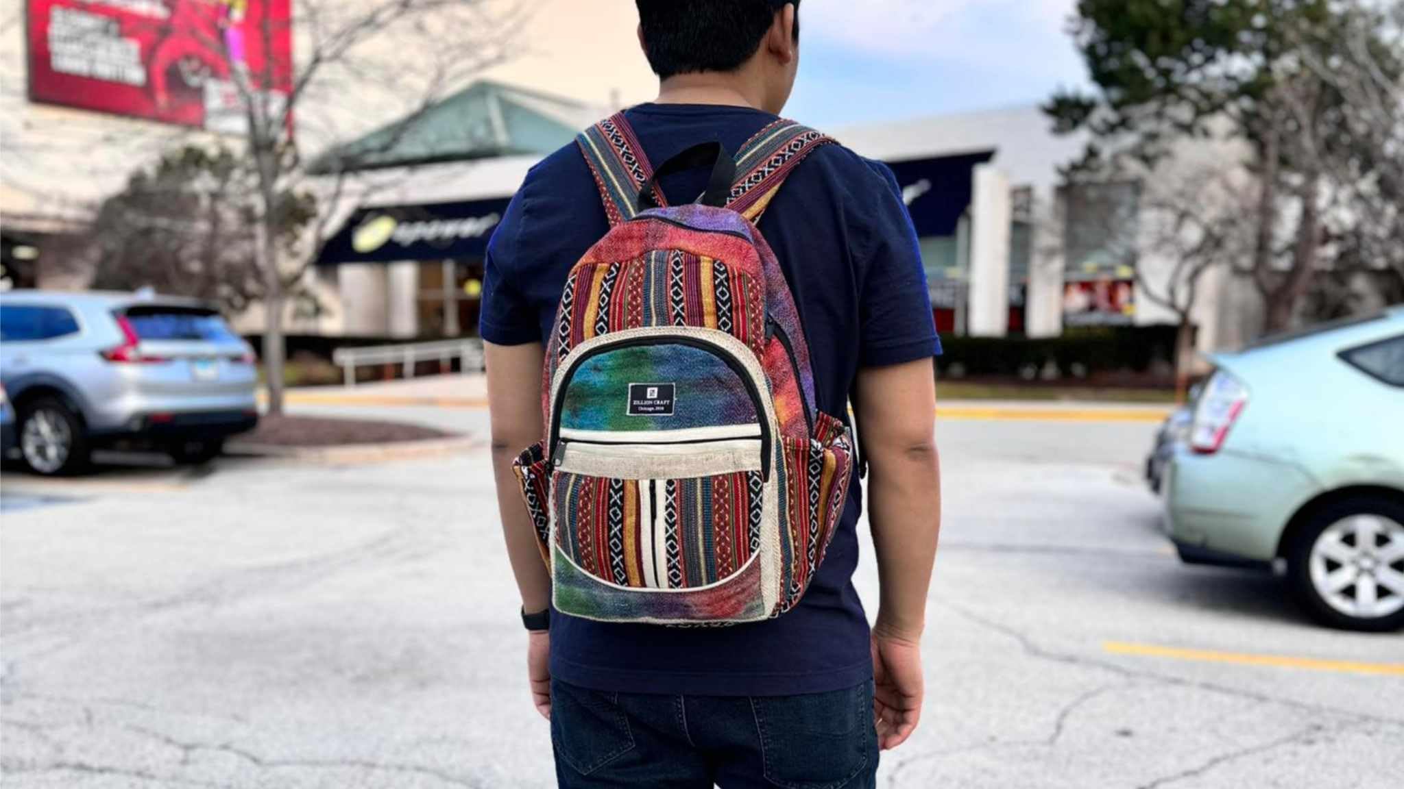 Zillion Craft himalayan hemp back pack. Laptop, Tablet carrying school, college , travel back pack. Hand made strong multi pocket back pack.