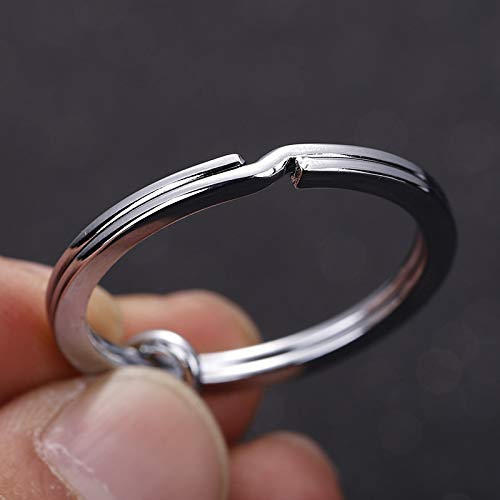 KINGFOREST 100PCS Flat Key Rings 1 Inch, Metal Keychain Rings Split Keyrings Flat Ring for Home Car Office Keys Attachment
