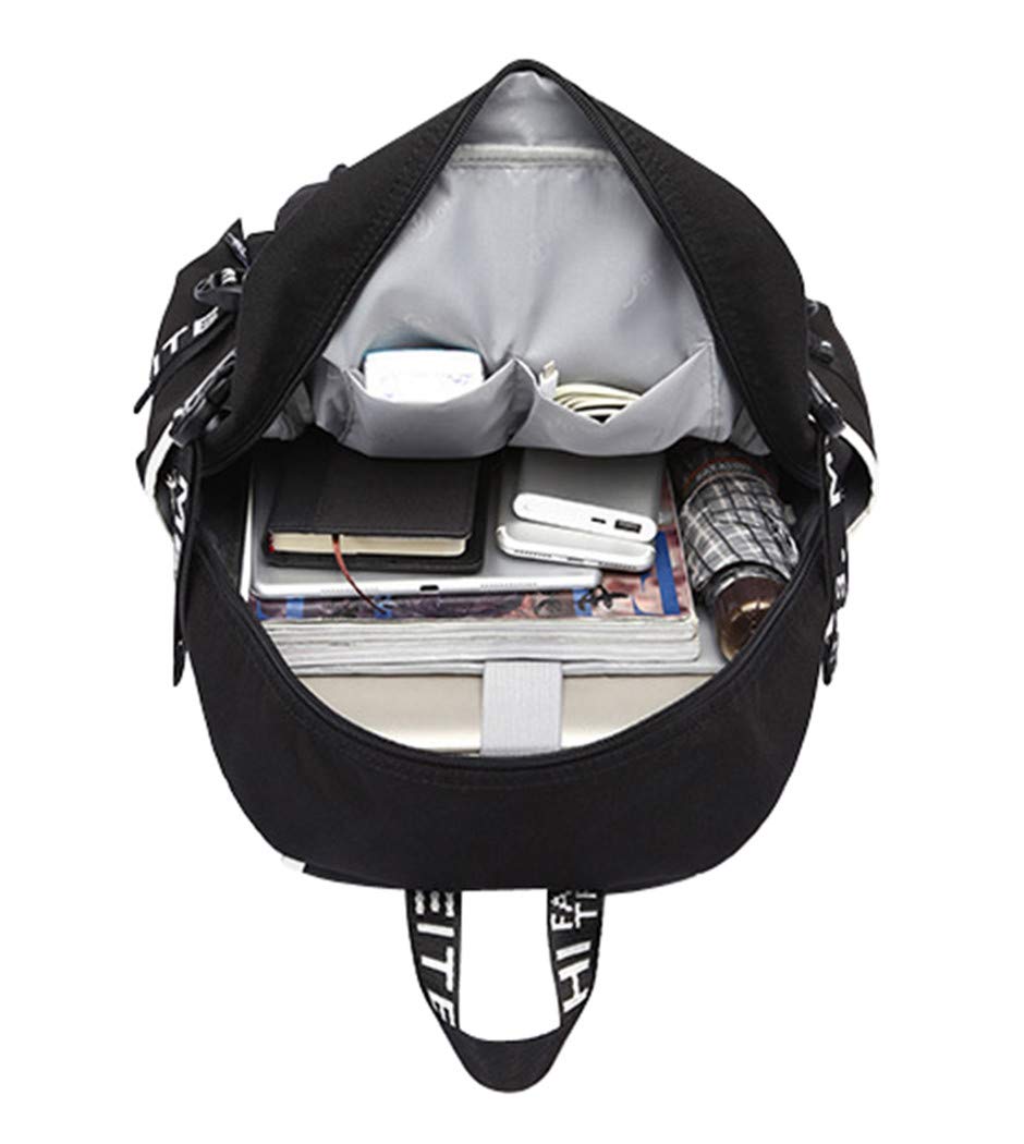 WANHONGYUE Hunter X Hunter Anime Cosplay Schoolbag Rucksack 15.6" Laptop Backpack with USB Charging Port Black / 3