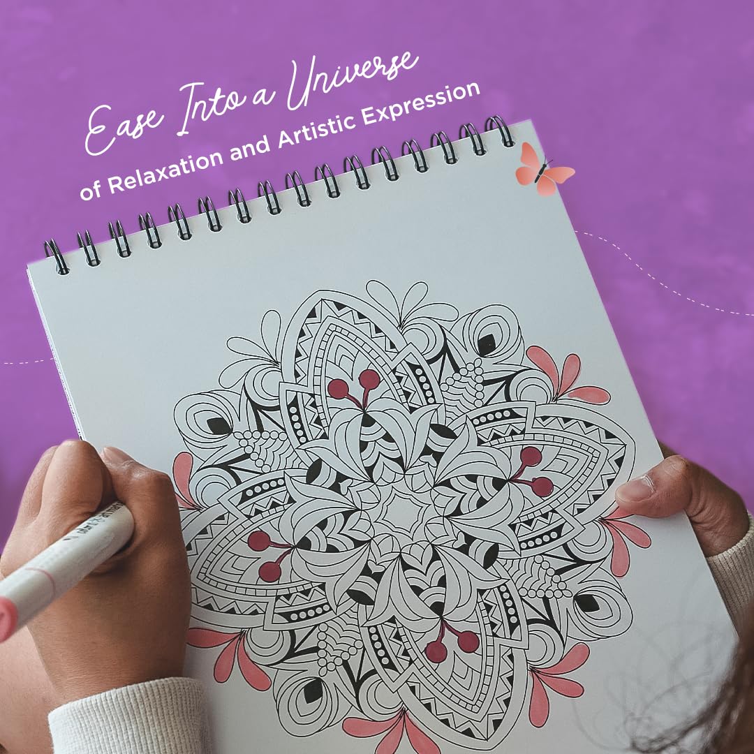ColorIt Mandalas to Color Volume IV Coloring Book for Adults Relaxation, 50 Single-Sided Designs, Thick Smooth Paper, Spiral Binding, USA Printed, Lay Flat Hardback Book Covers, Ink Blotter Paper