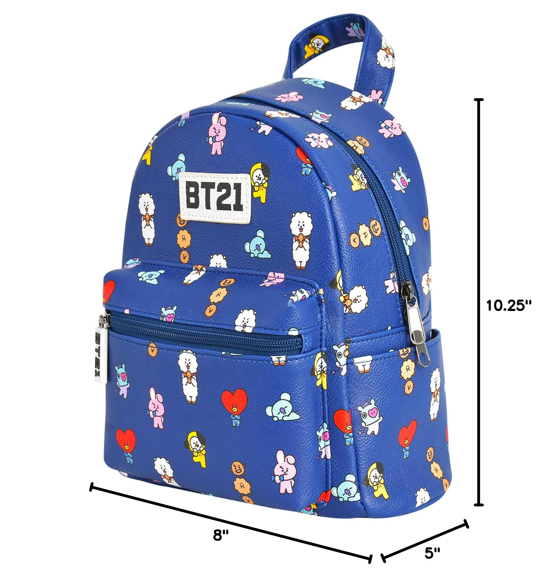Concept One BT21 LINE FRIENDS Mini Backpack, Small Travel Bag for Men and Women, Blue