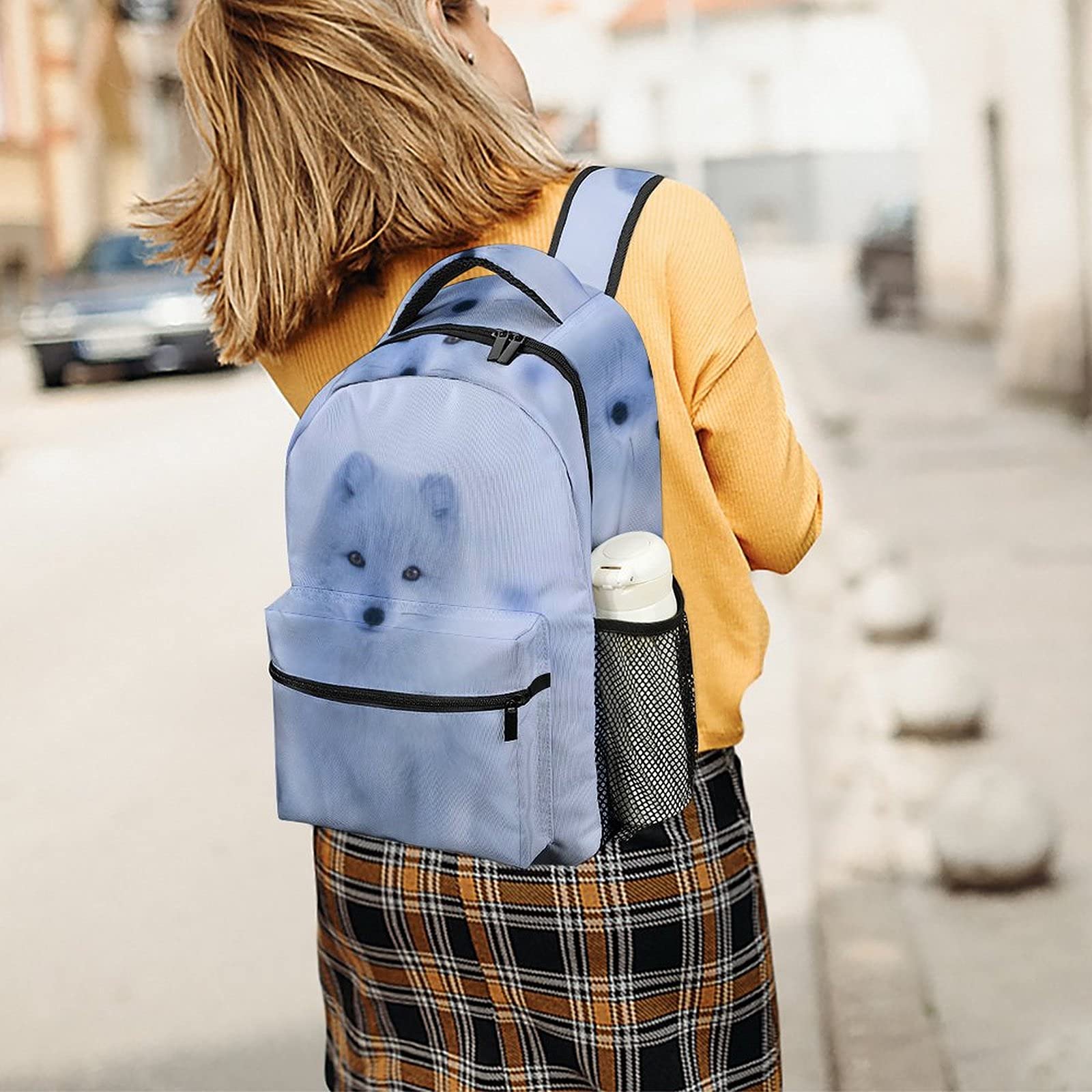 FunnyStar Arctic Fox Travel Backpack Casual Sports Bag Oxford cloth suitable For Study Shopping traveling camping, White-style1, One Size, (FunnyStar)