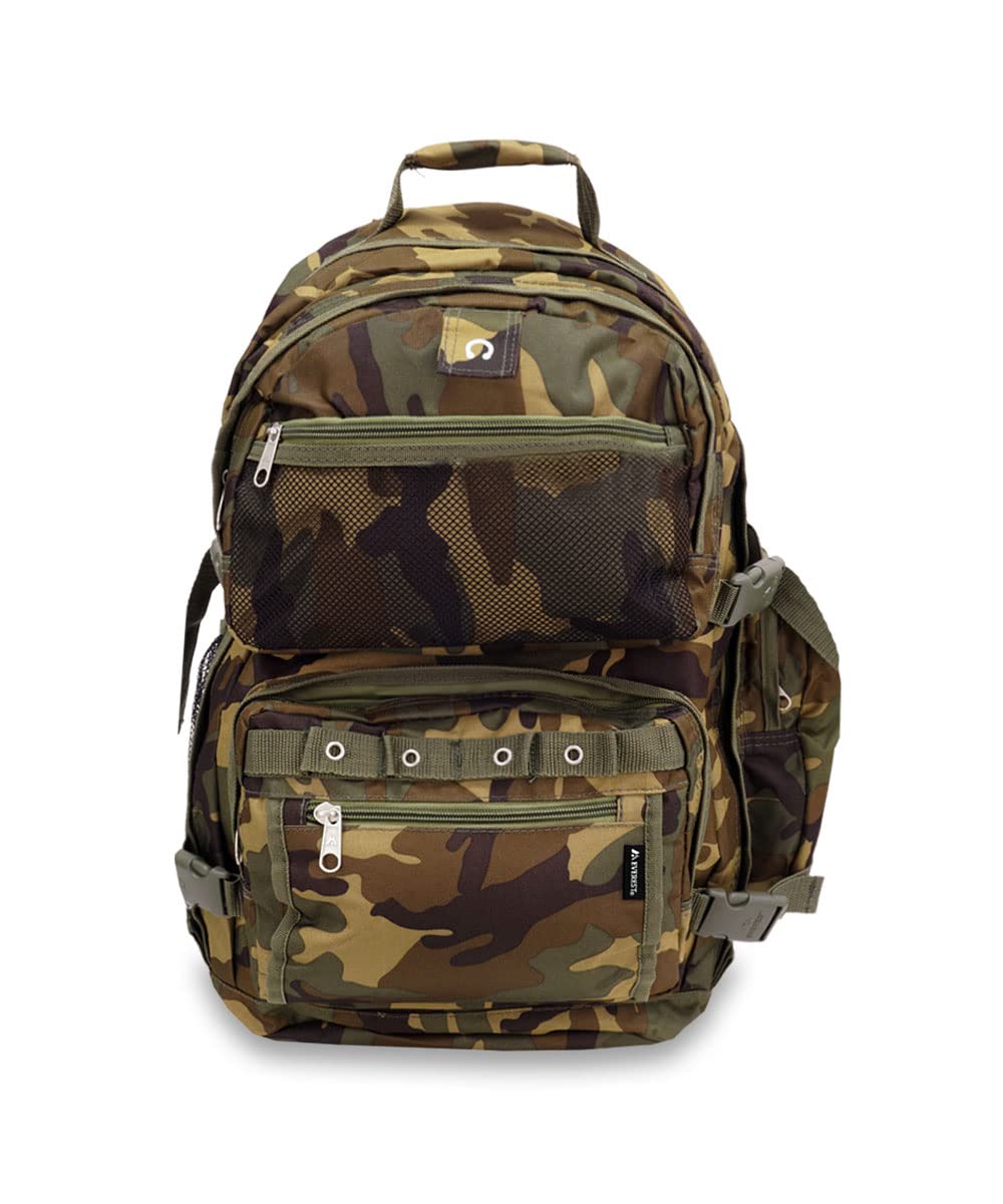 Everest Oversize Woodland Camo Backpack, Camouflage, One Size,C3045R-CAMO
