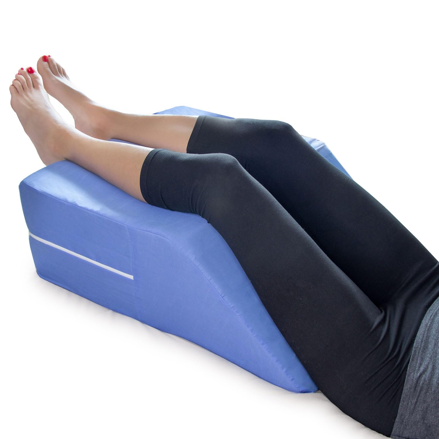 DMI Wedge / Leg /Bolster Pillow, FSA Eligible Incline Pillow for Leg Elevation, Snoring, Circulation, Pregnancy, Sciatica, Leg Rest or Foot Elevation, Blue, 24 x 20 x 8