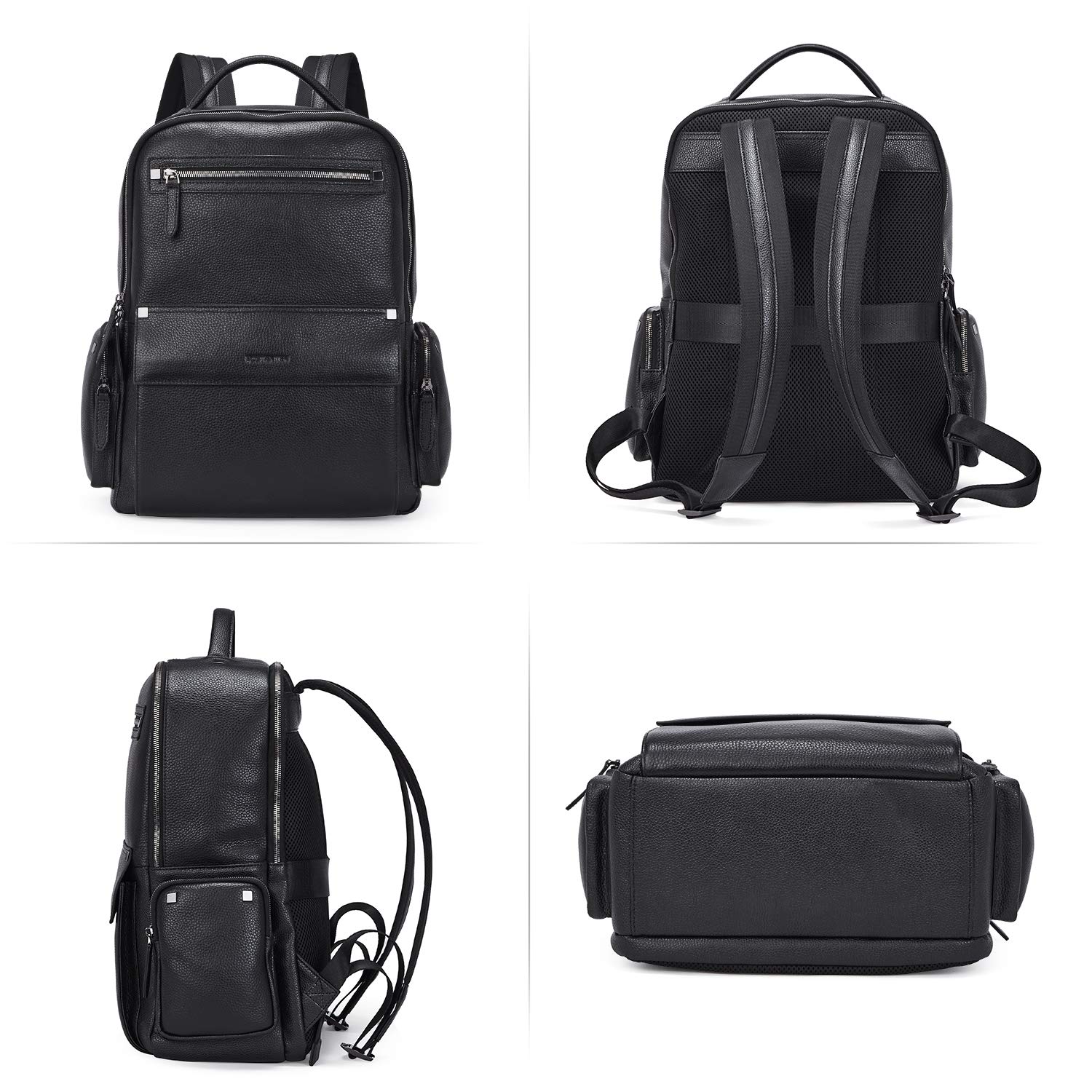 BOSTANTEN Men Leather Backpack 15.6β Laptop Backpack Travel Business Office Bag Large Capacity College