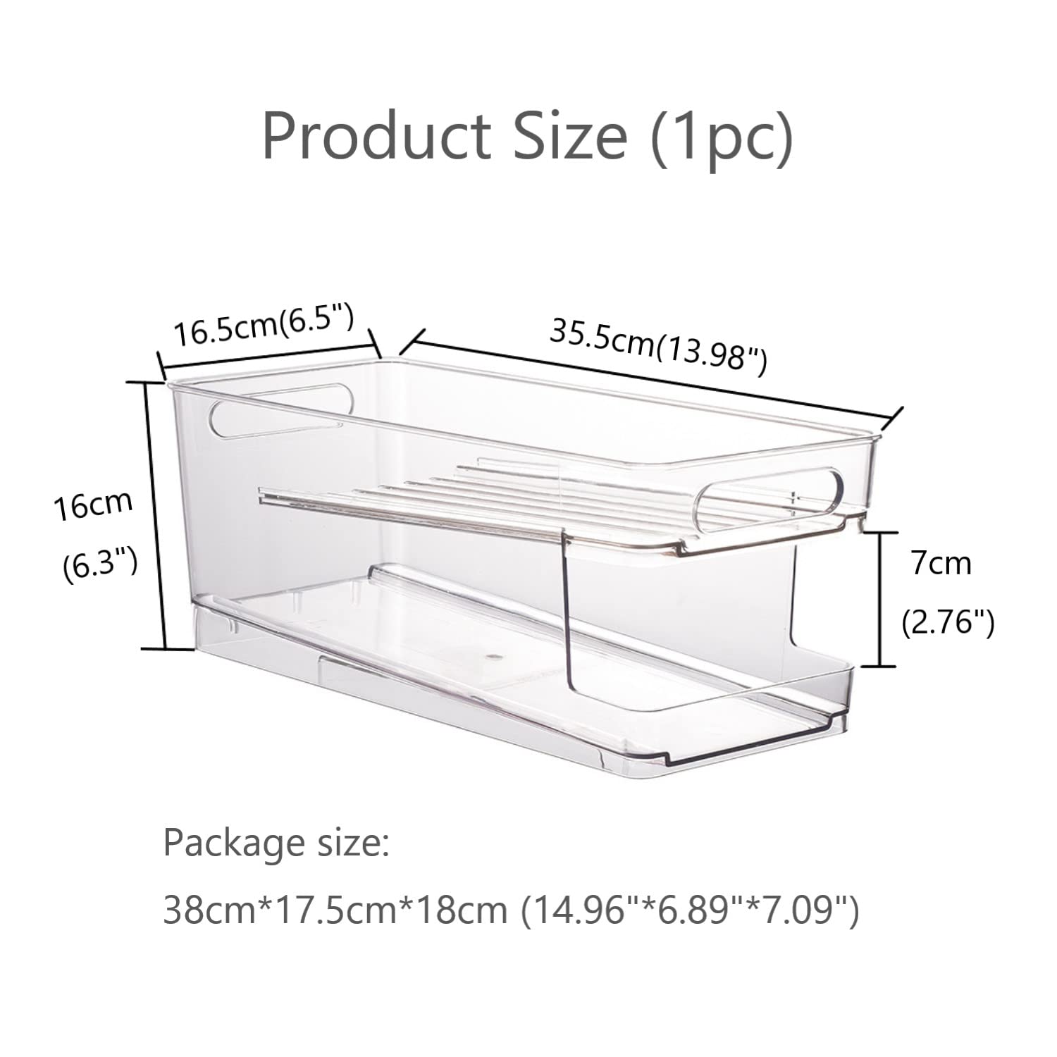 HOISUEN Soda Can Organizer for Refrigerator & Pantry, 2-tier Auto-Rolling Down Stackable Soda Can Dispenser for Storage SN001