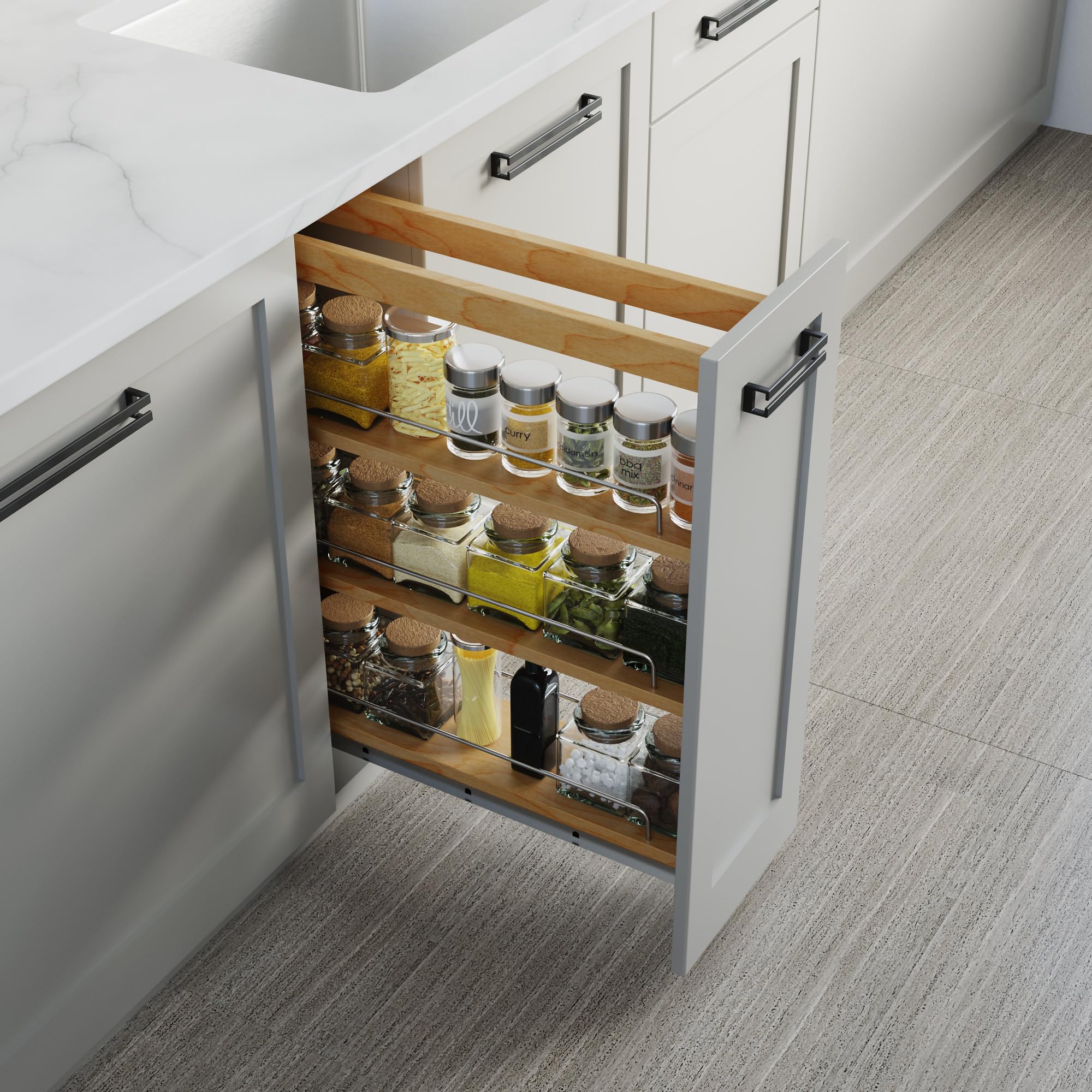 Dowell 5" Base Pullout Organizer with Adjustable Shelves(4004 0524)