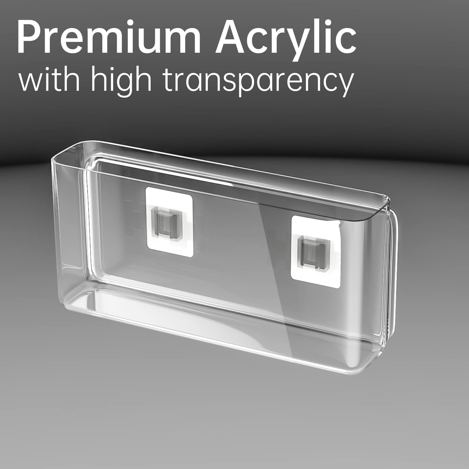 NiHome Acrylic Wall Mount Storage Container 2PCS Cabinet Organizer 8.66x4.72x2.16 Inch Clear Plastic Kitchen Panty Bathroom Storage Cabinet Door Organizer (Clear)