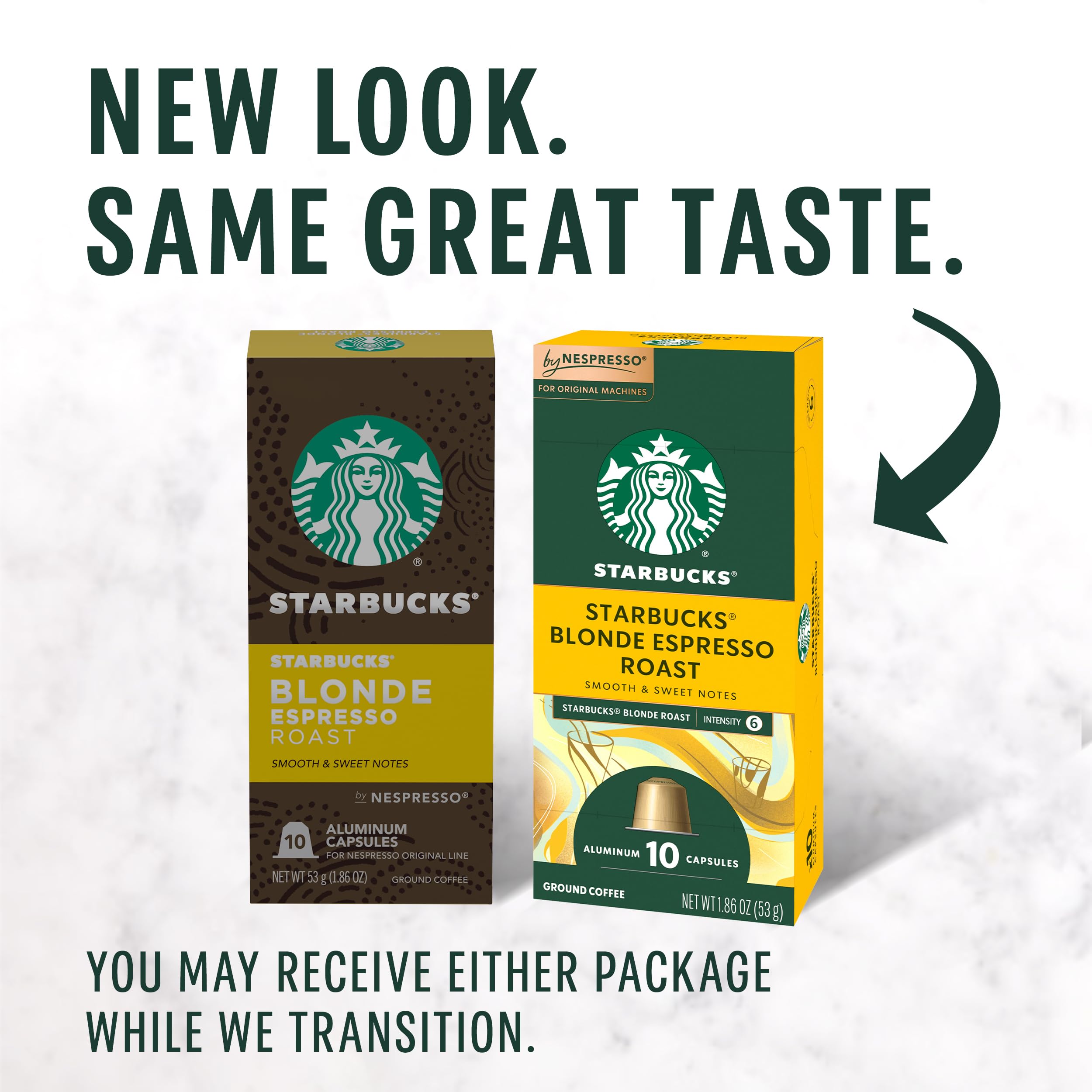 Starbucks by Nespresso Blonde Roast Espresso (50-count single serve capsules, compatible with Nespresso Original Line System)