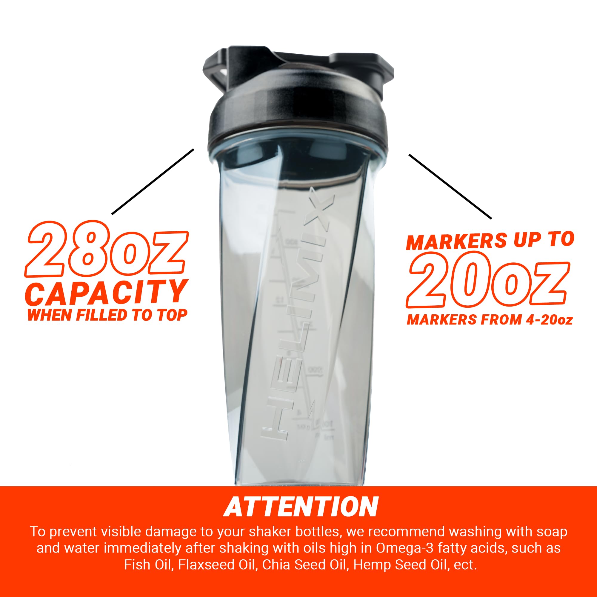HELIMIX 2.0 Vortex Blender Shaker Bottle 28oz | No Blending Ball or Whisk | USA Made | Portable Pre Workout Whey Protein Drink Shaker Cup | Mixes Cocktails Smoothies Shakes | Dishwasher Safe