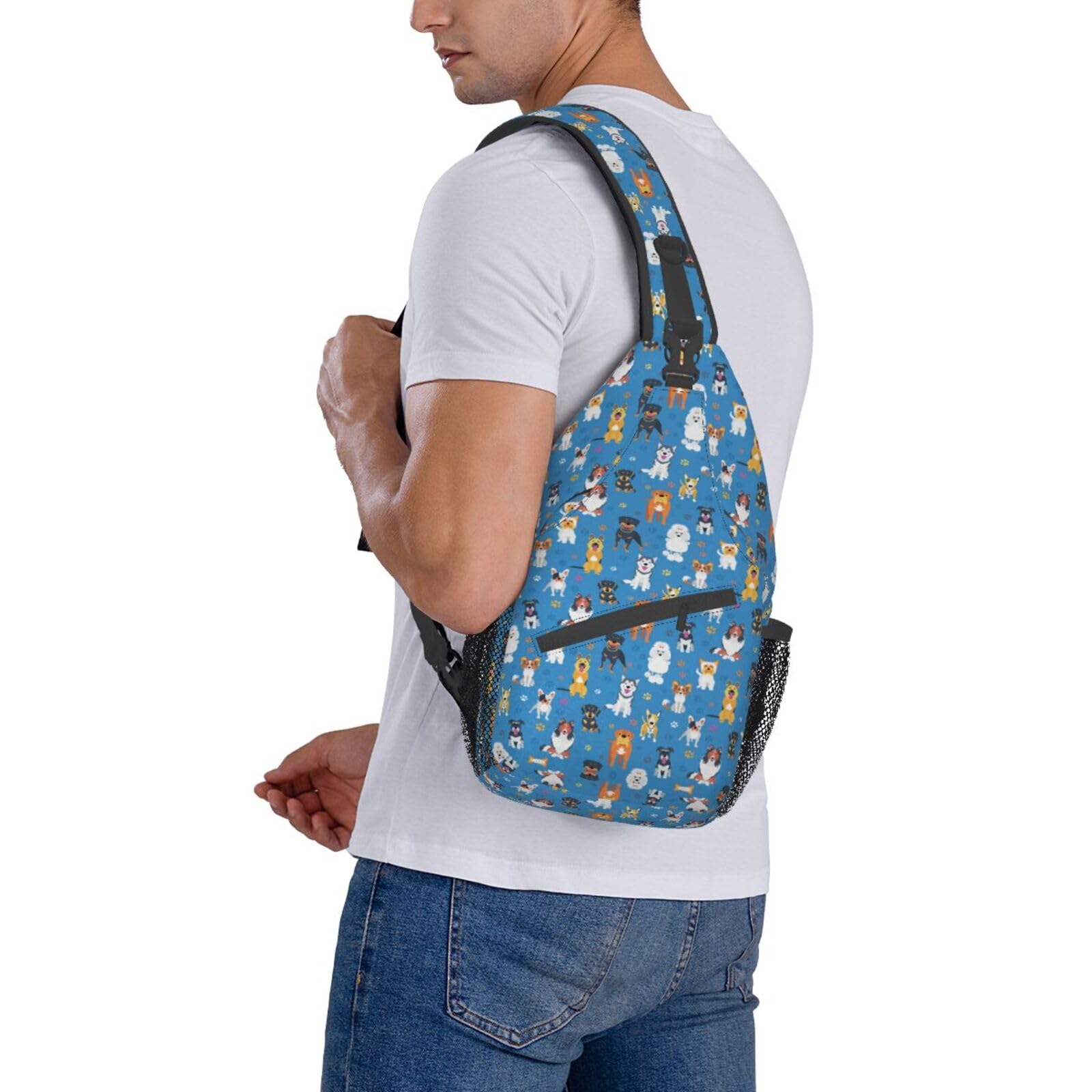 Funny Cute Dog Paw Sling Bag Chest Shoulder Backpack Fanny Pack Crossbody Bags for Men Women One Size