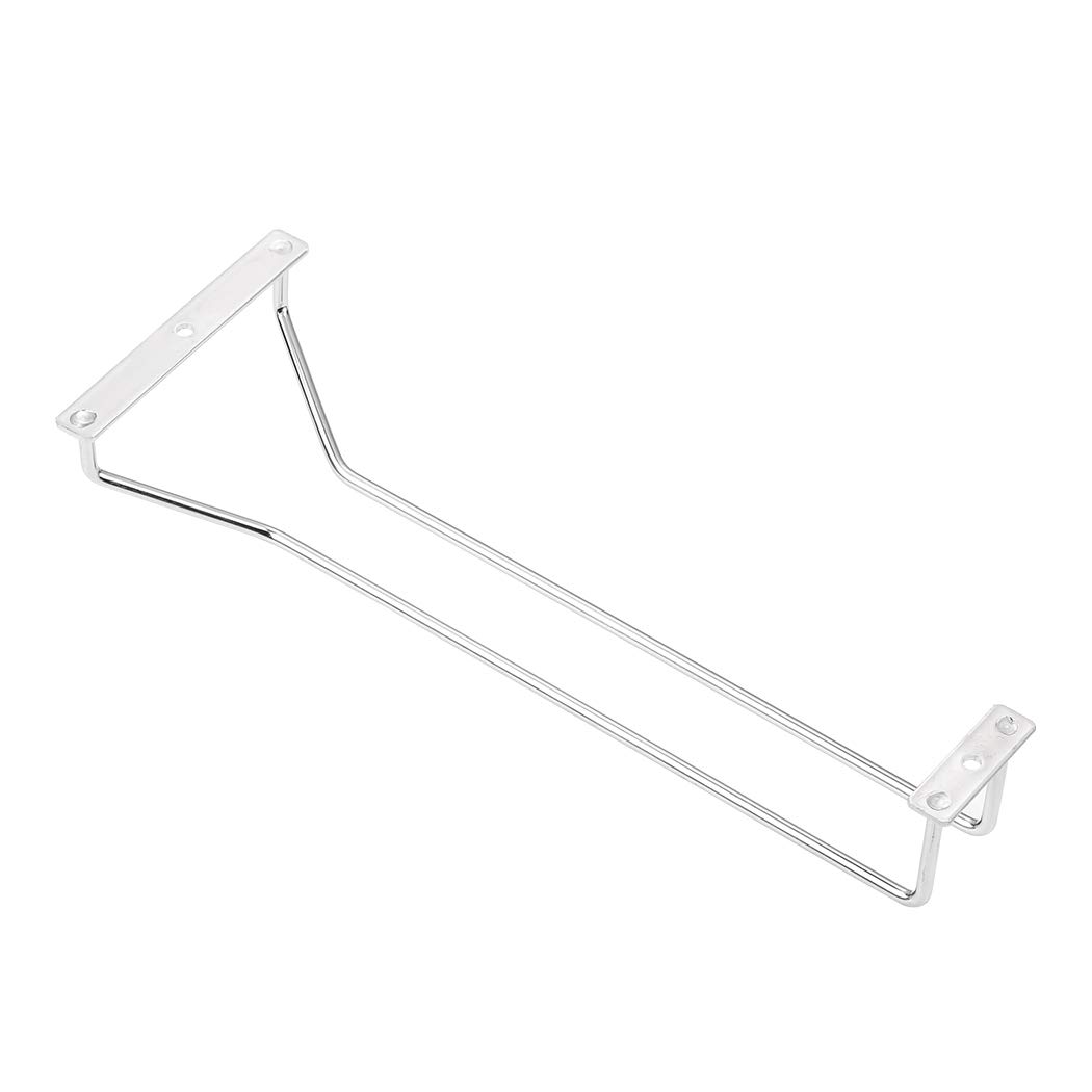 Dianoo Wine Glass Rack Under Cabinet, 304 Stainless Steel Wine Glasses Holder, Stemware Racks Storage For Bar Kitchen 30cm 1 Row