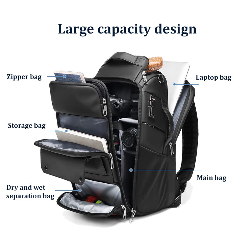 Men travel Professional camera backpack With tripod bracket, Detachable into a Anti-theft travel 17 inch Laptop Backpack, 40L outdoors business backpack,Applicable to digital SLR camera