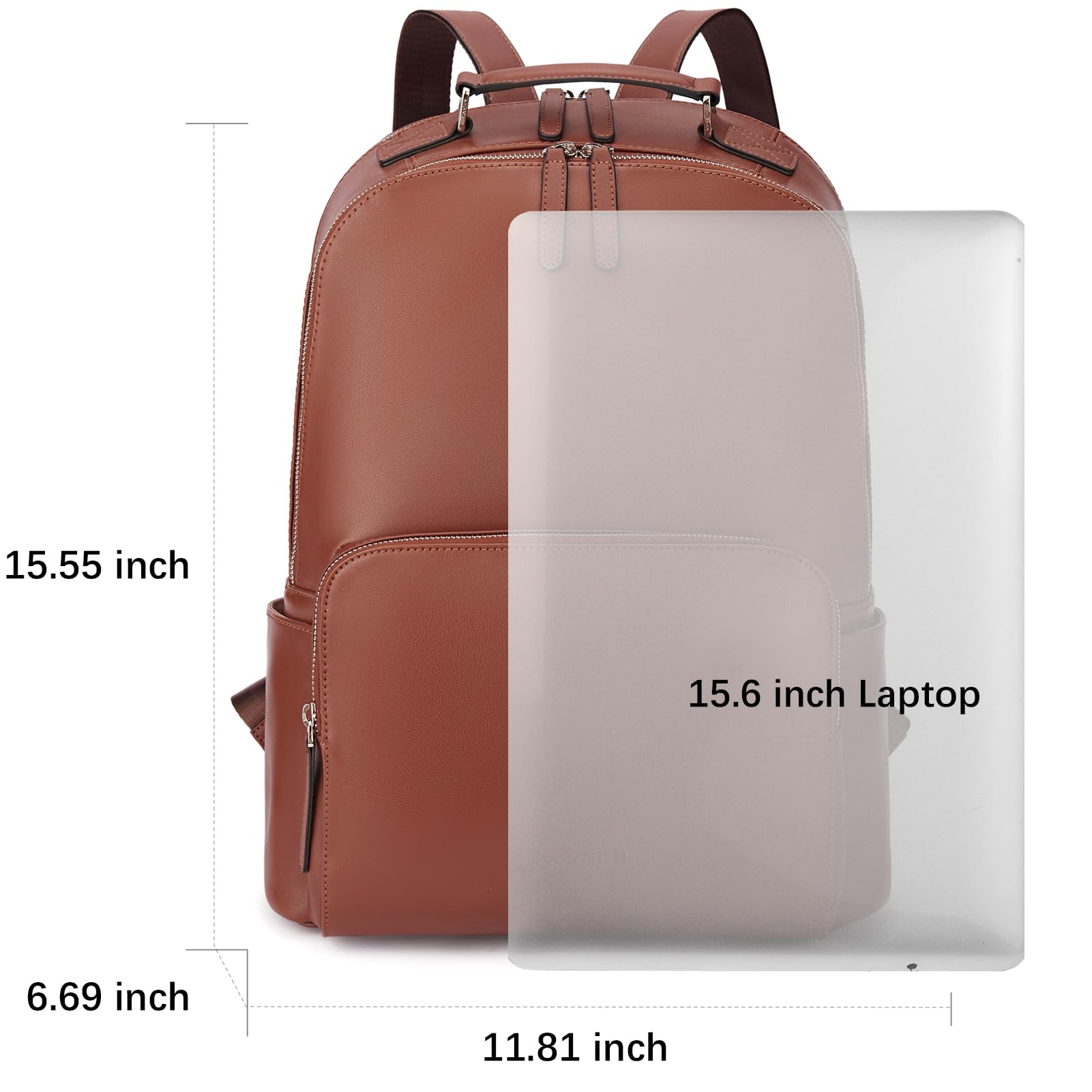 BOSTANTEN Genuine Leather 13 inch Laptop Backpack for Women Computer Bag Travel Large College Shoulder Bag