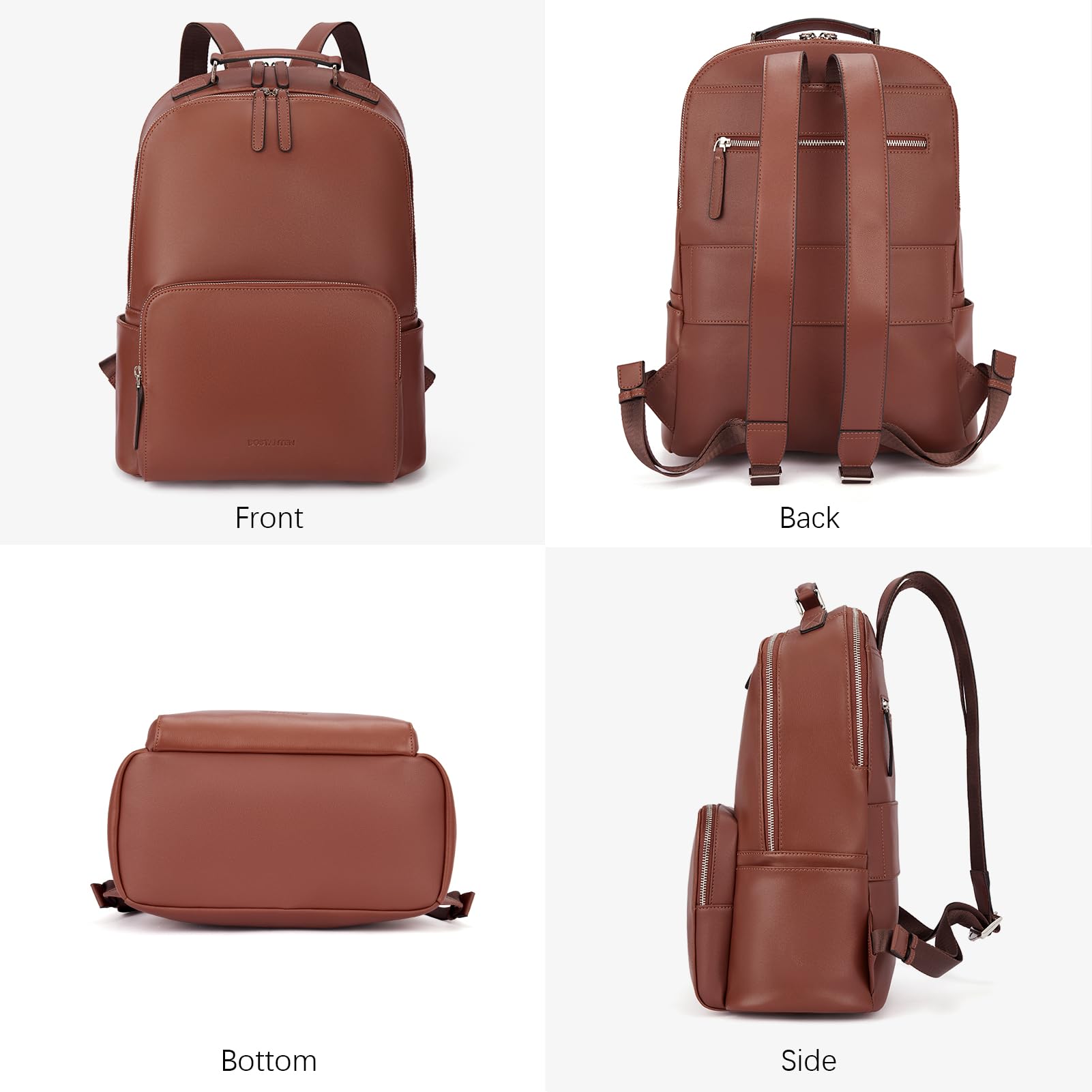 BOSTANTEN Genuine Leather 13 inch Laptop Backpack for Women Computer Bag Travel Large College Shoulder Bag