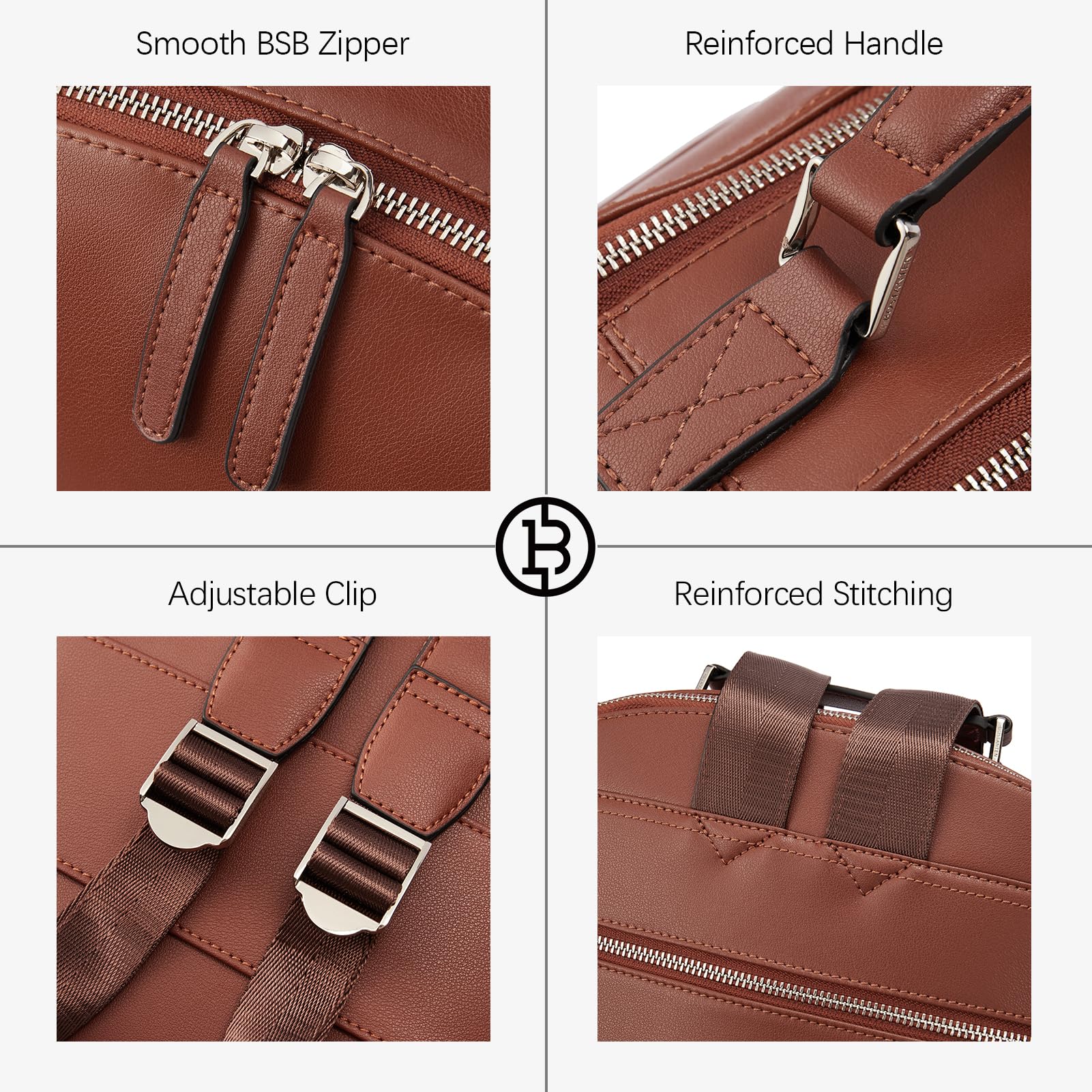 BOSTANTEN Genuine Leather 13 inch Laptop Backpack for Women Computer Bag Travel Large College Shoulder Bag