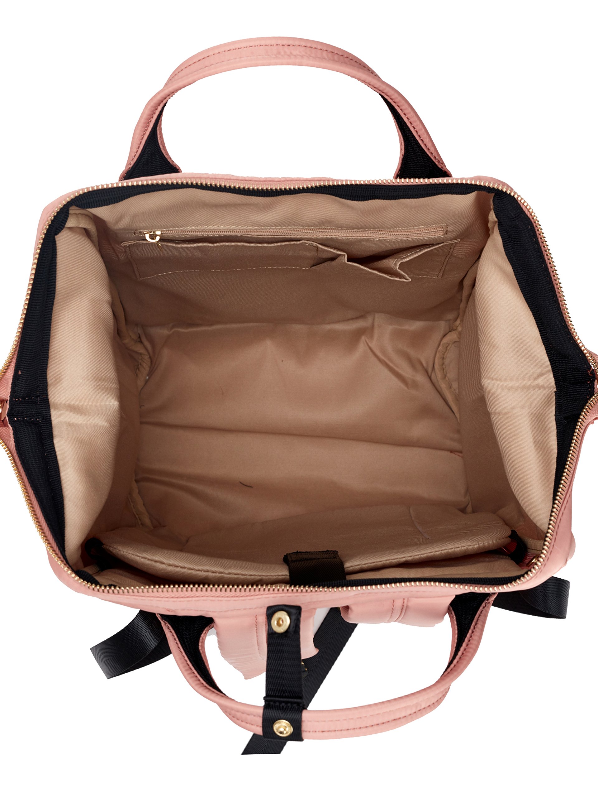 Kah&Kee Nylon Backpack Diaper Bag with Laptop Compartment Waterproof Work Travel School for Women Man (Black)