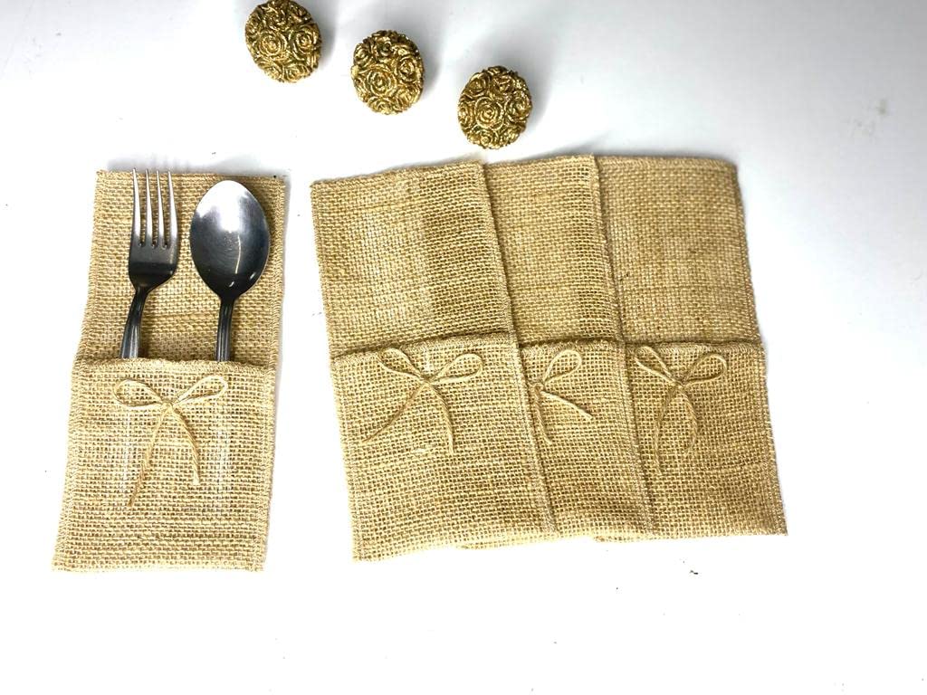 meditroia (Troia Textil(12,Pieces) Burlap Cutlery Holders Lace Utensil Pouch Knifes Forks Bag for Vintage Natural Wedding (4x8inch)