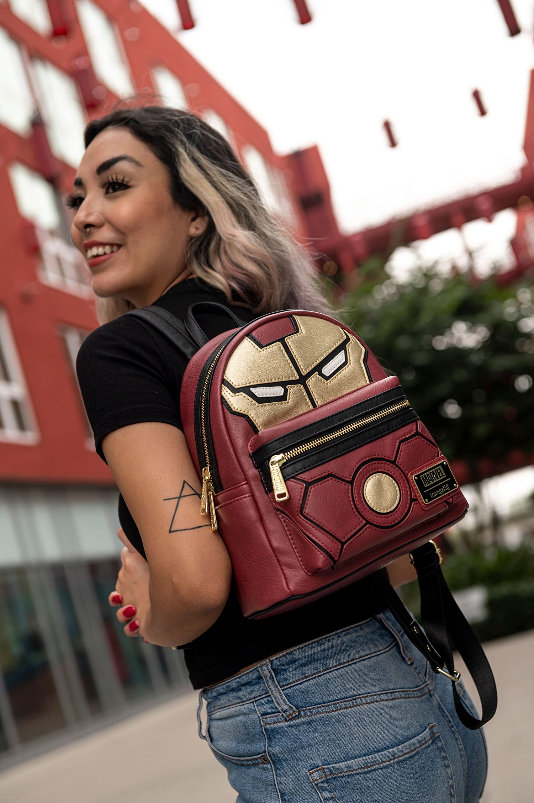 Loungefly x Marvel Iron Man Cosplay Faux Leather Mini Backpack