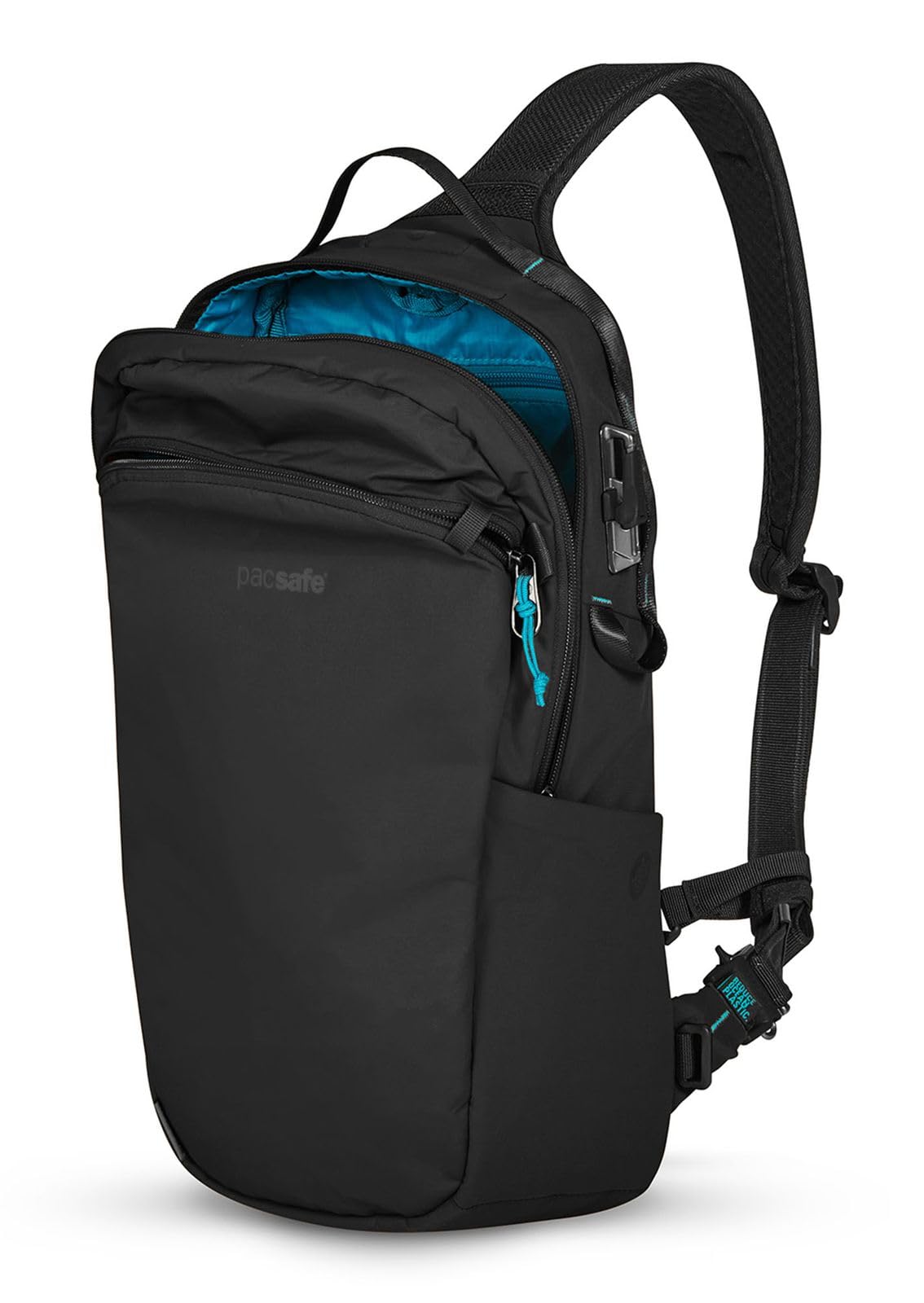 Pacsafe ECO 12L Anti Theft Sling Backpack, ECONYL Black