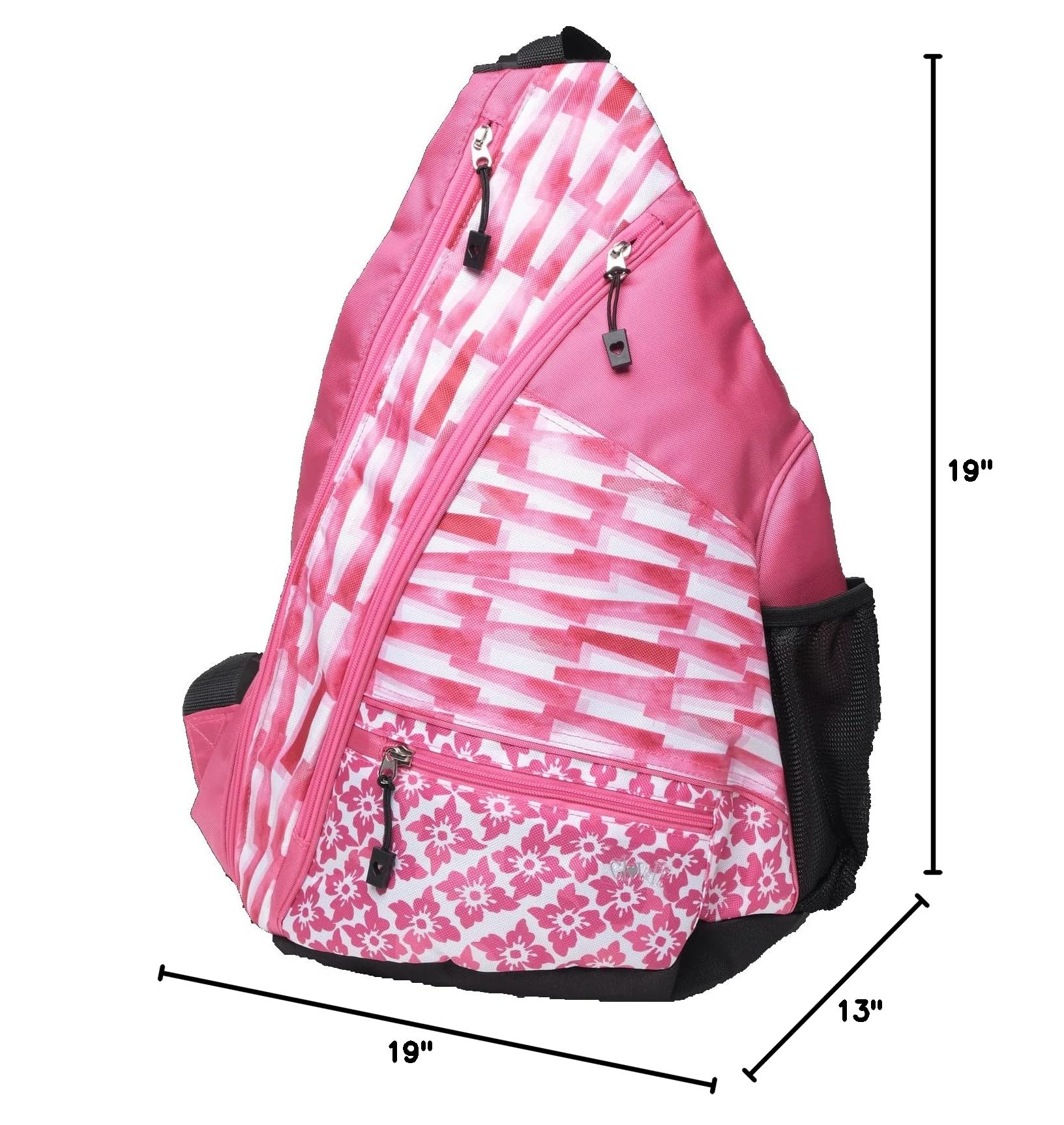 Ladies Printed Pickleball Sling Bag - "Peppermint" - New | Holds Multiple Paddles | Shoe Bag Included | Easy To Carry | Designed Expressly for Pickleball