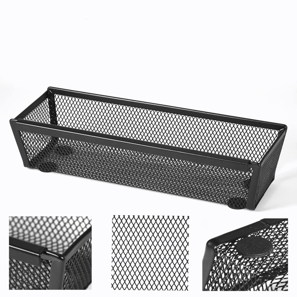 Altfun Silverware Drawer Organizer, Drawer Organizer Tray Storage Box for Bedroom Dresser Bathroom Kitchen,Mesh Utensil Organizer for Flatware, Forks, Spoons, Knives,Set of 6