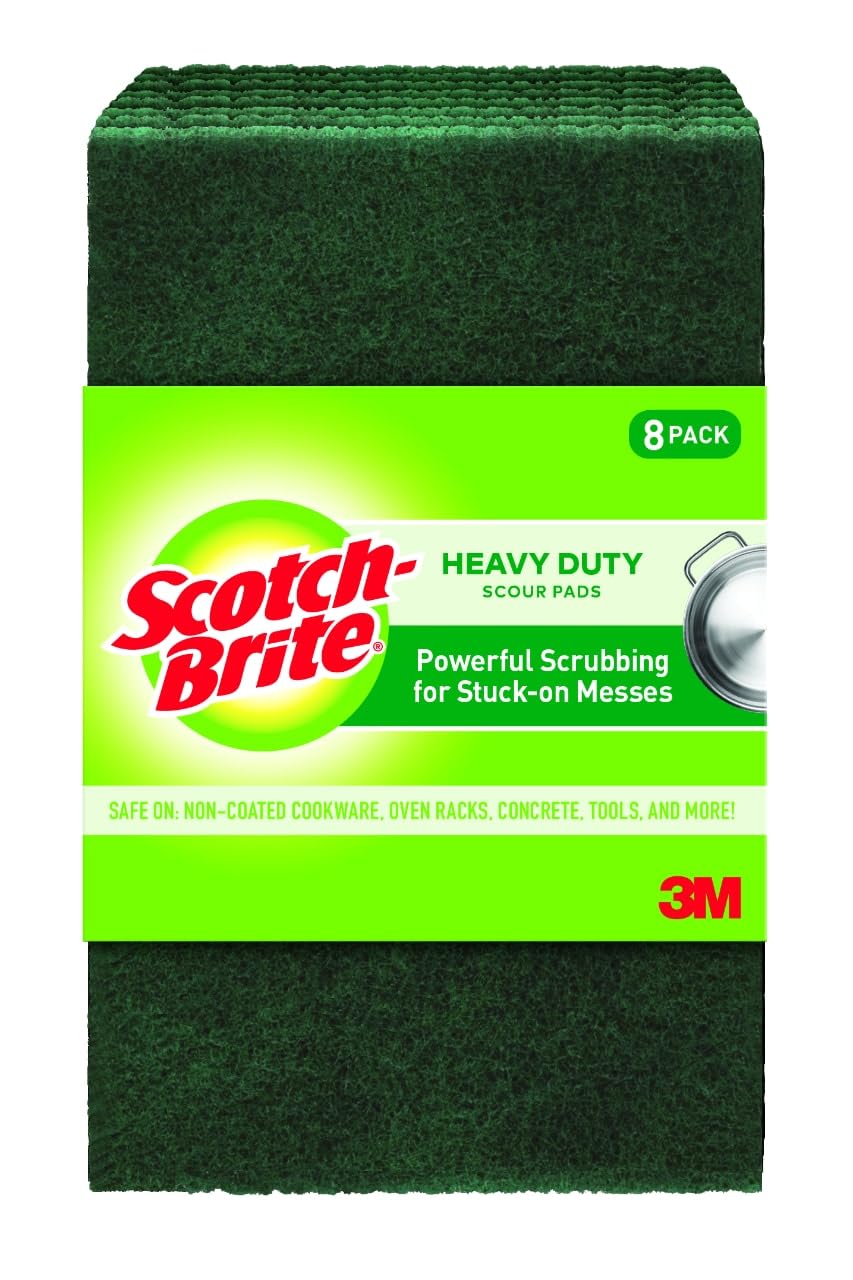 Scotch-Brite Heavy Duty Scour Pads, Scouring Pads for Kitchen and Dish Cleaning, 8 Pads