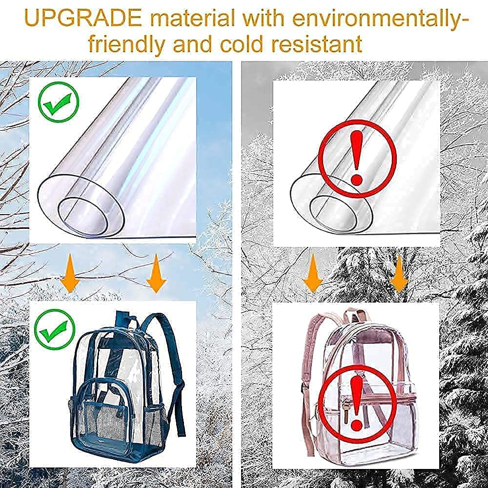 Clear Backpack for women and men, Heavy Duty Transparent Bookbag - 16" See Through Large Backpacks Stadium Approved